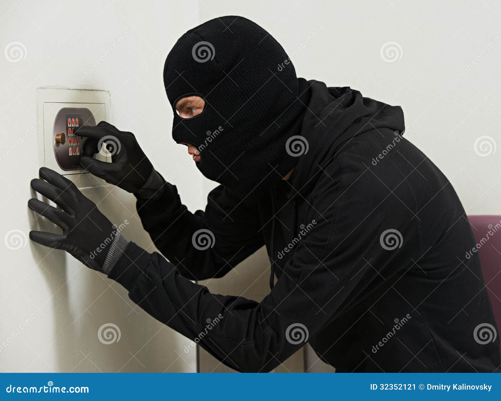 Thief Burglar at House Code Breaking Stock Image - Image of gangster ...