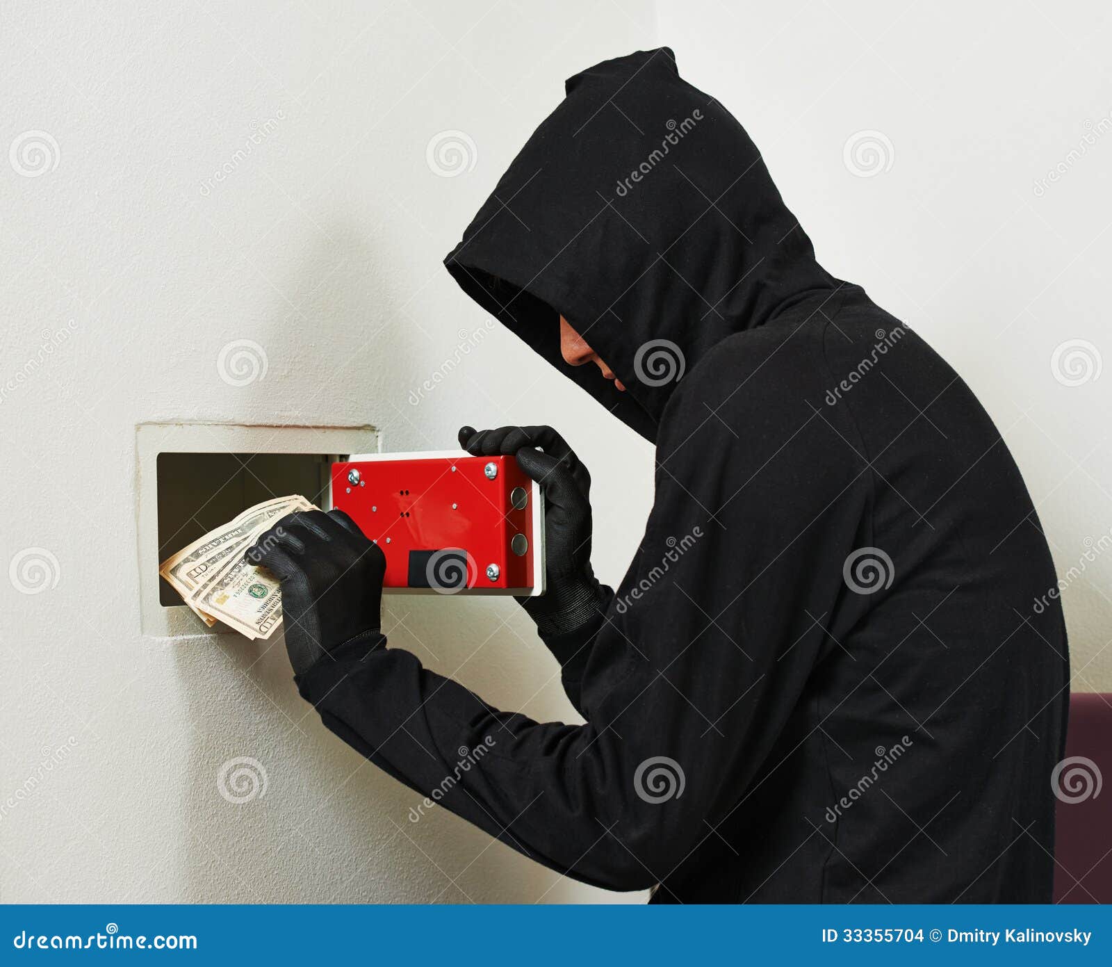 Thief Burglar at House Safe Breaking Stock Photo - Image of mugger ...