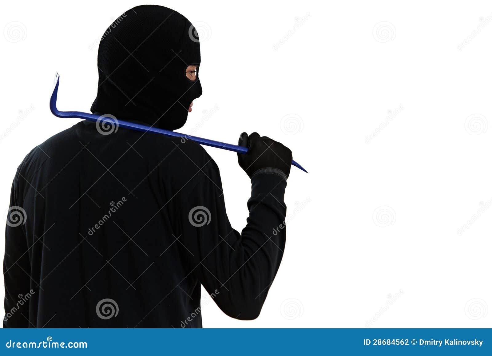 Thief Or Burglar Behind Door. View From Peephole Stock Photo ...