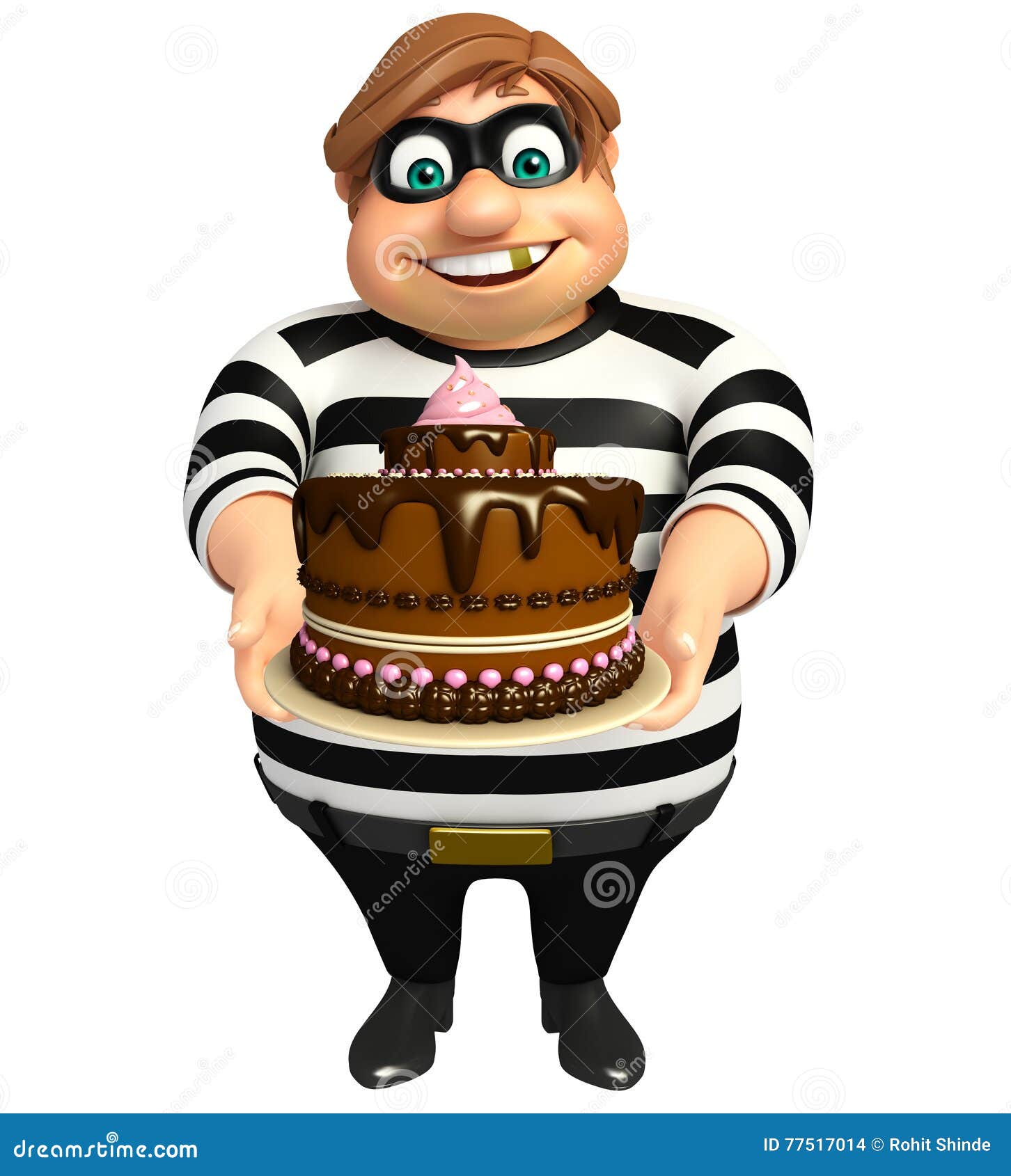 Thief With Cake Stock Illustration | CartoonDealer.com #77555503