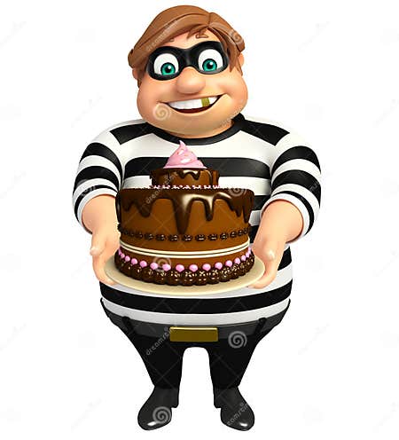 Thief with Cake stock illustration. Illustration of business - 77517014