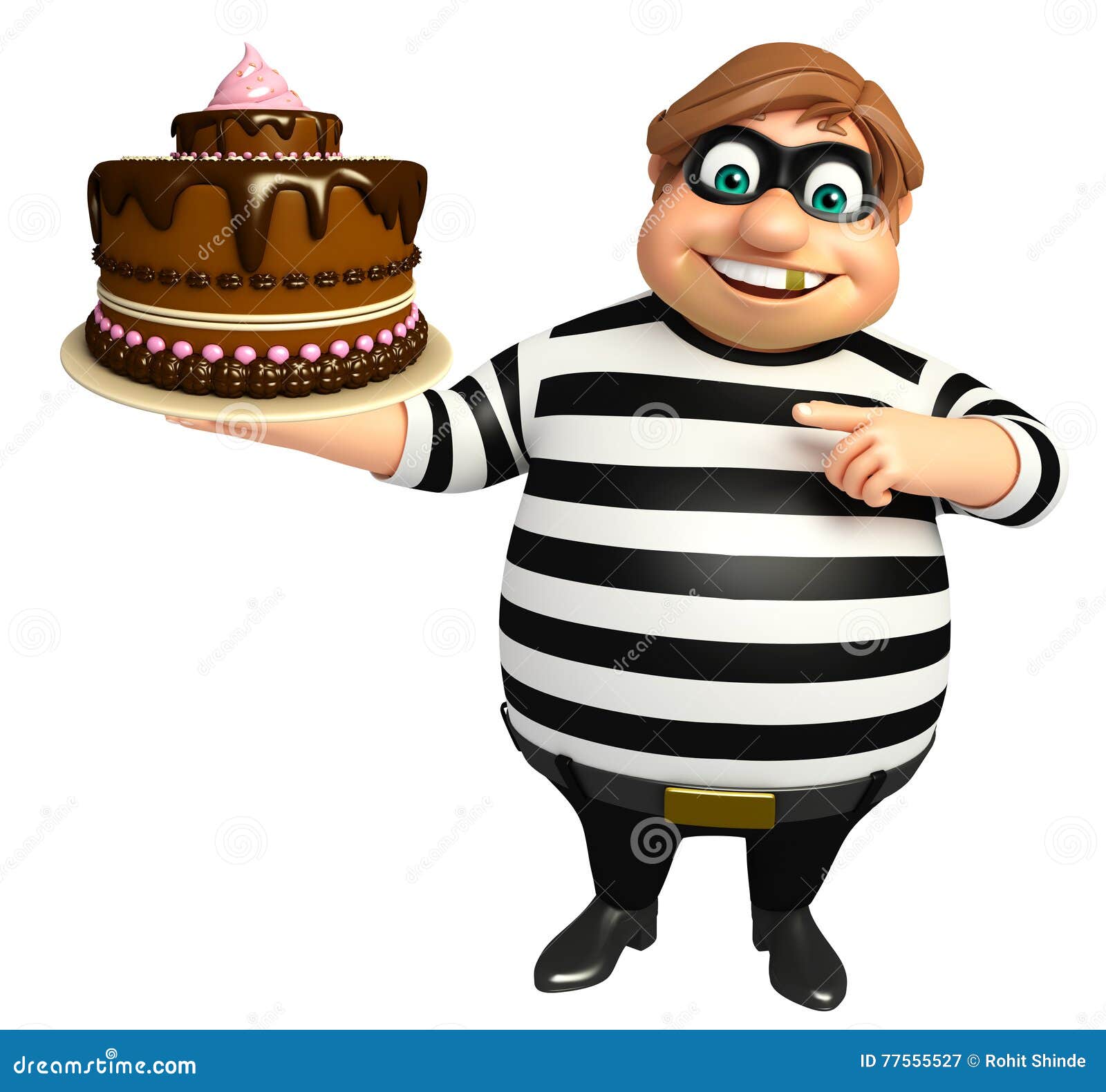 Thief With Cake Stock Illustration | CartoonDealer.com #77555503