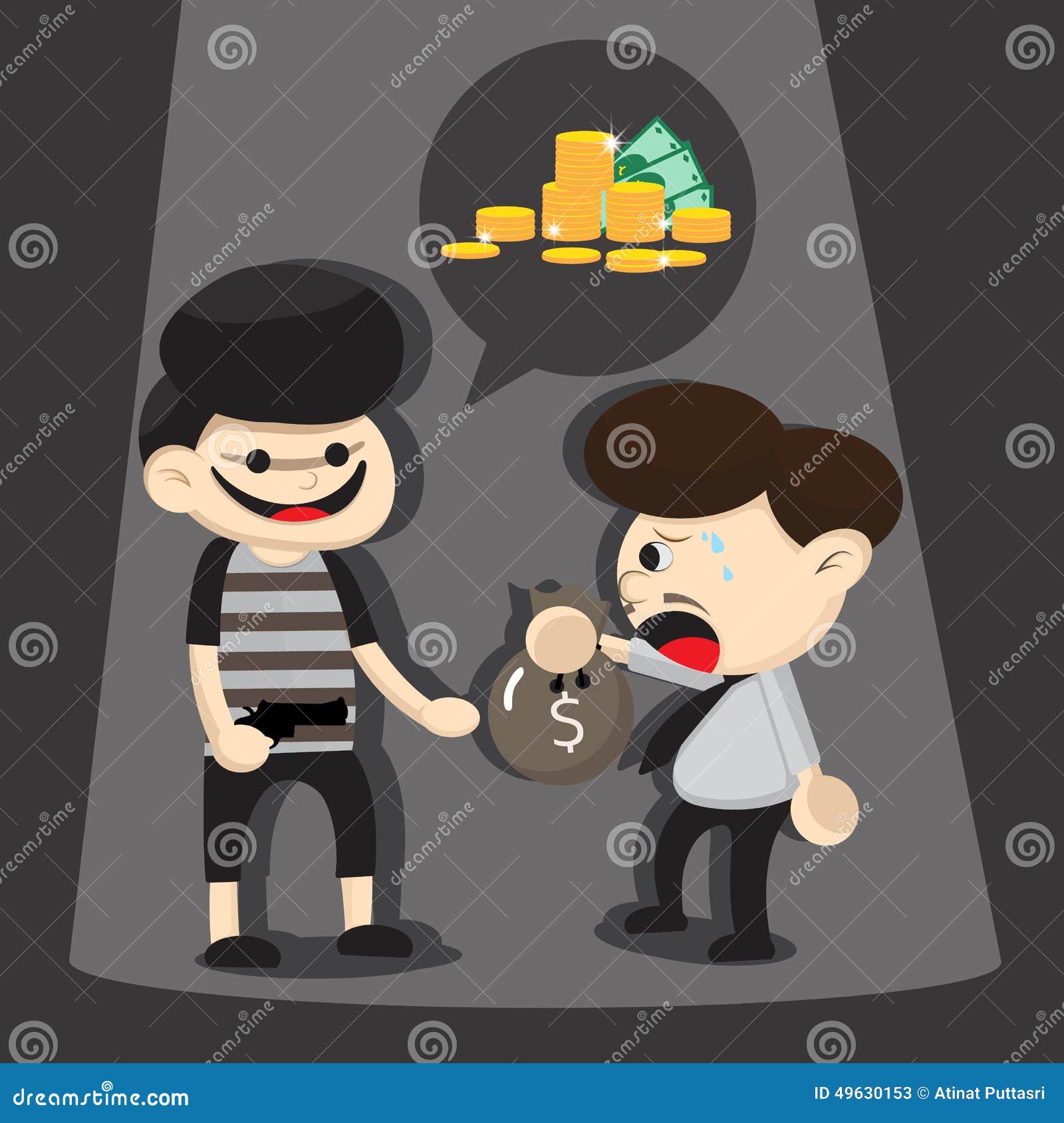 Thief cartoon stock vector. Illustration of danger, coin - 49630153