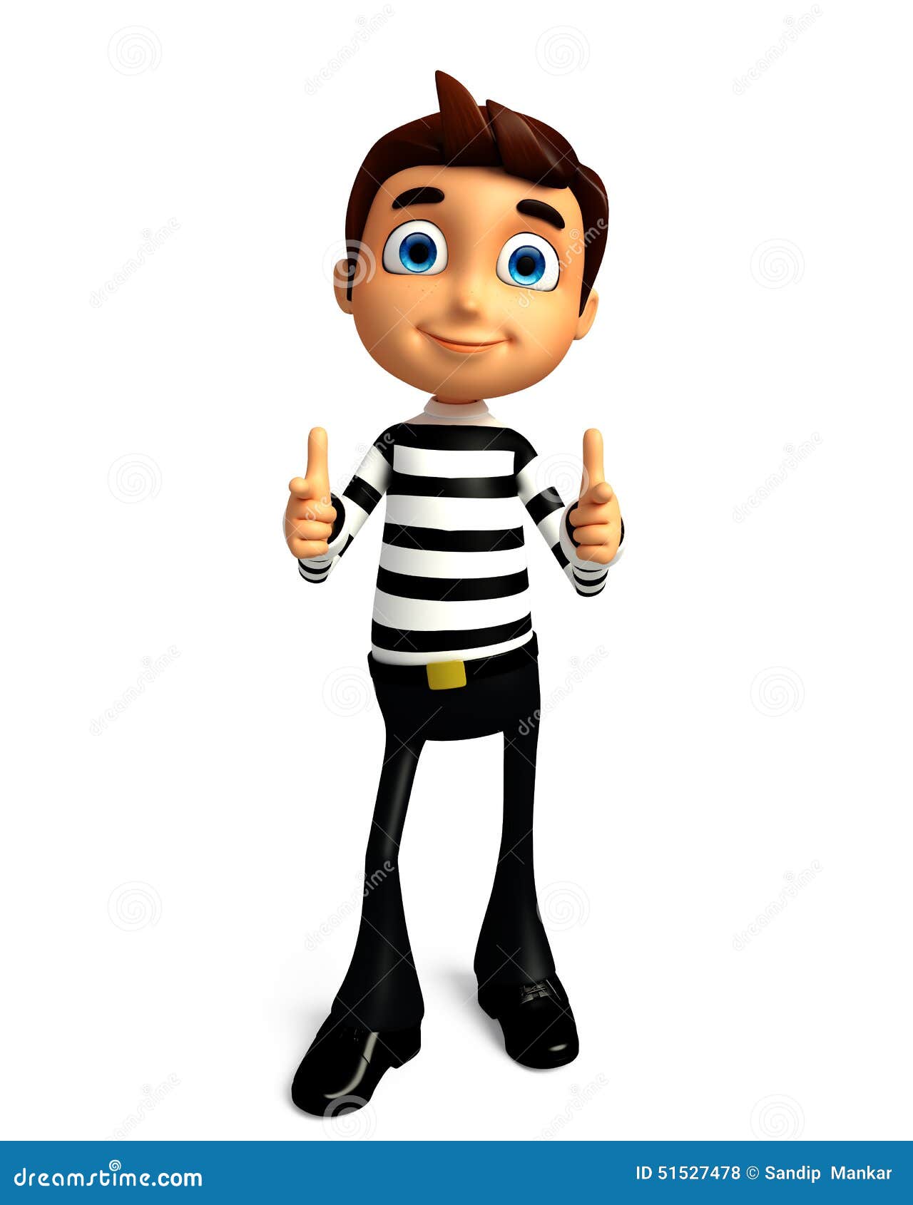 Thief Character with Pointing Pose Stock Illustration - Illustration of ...