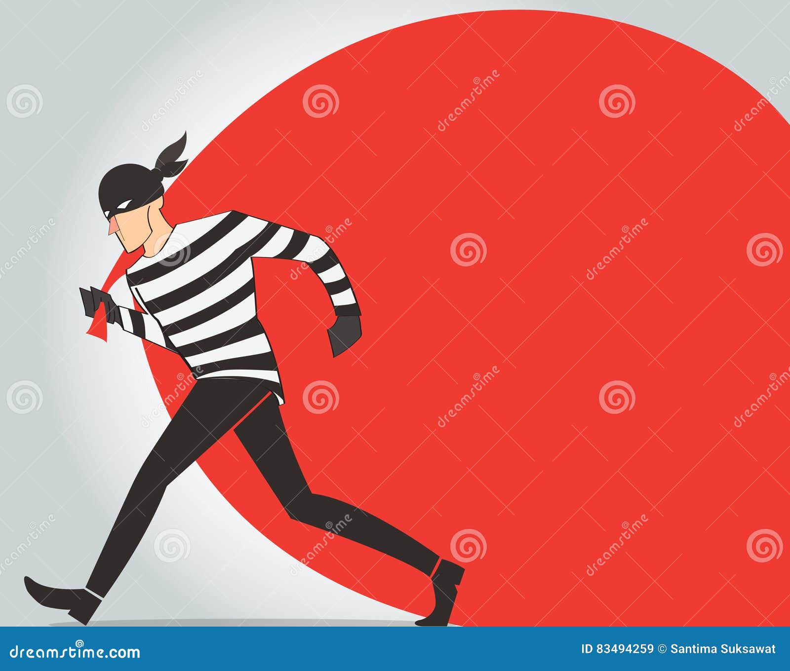 Thief Character Vector Bandit Cartoon Illustration Robber In A Mask ...