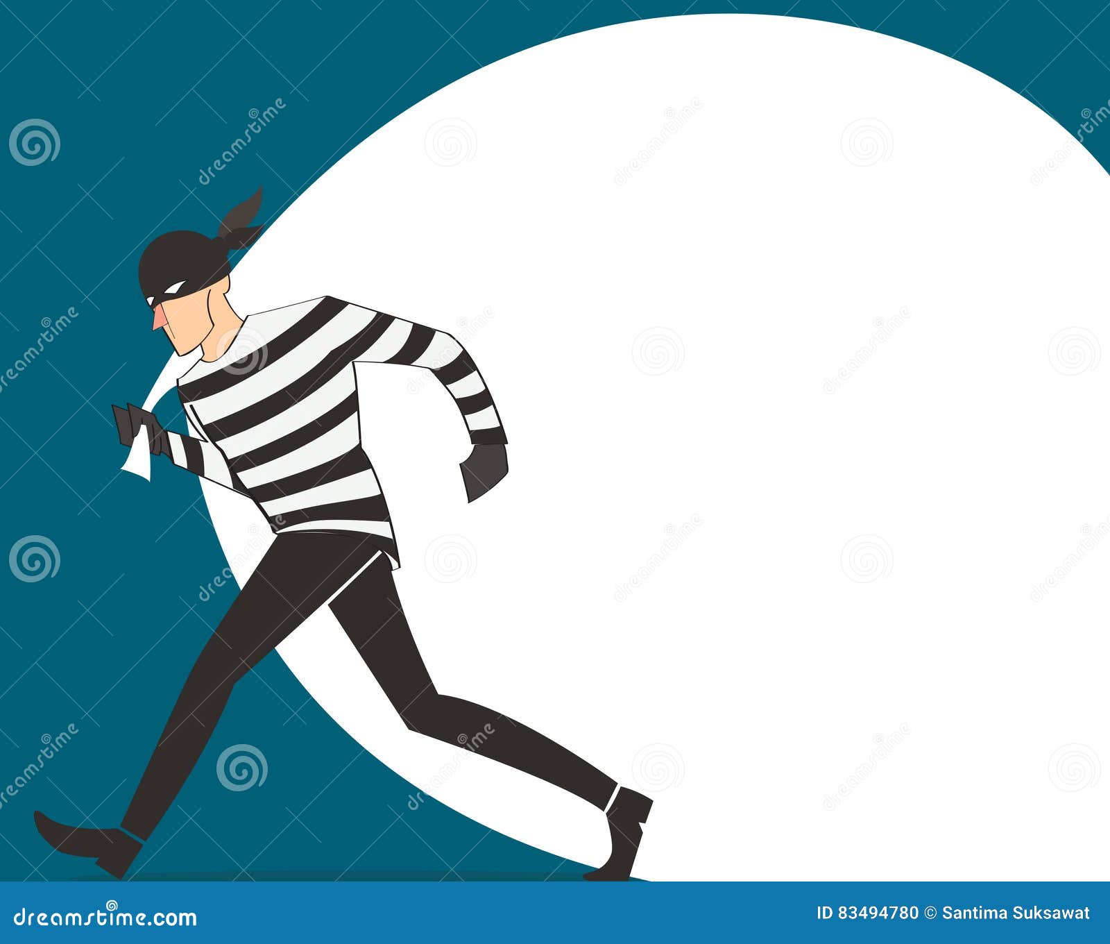 Thief Character Vector Bandit Cartoon Illustration Robber In A Mask ...