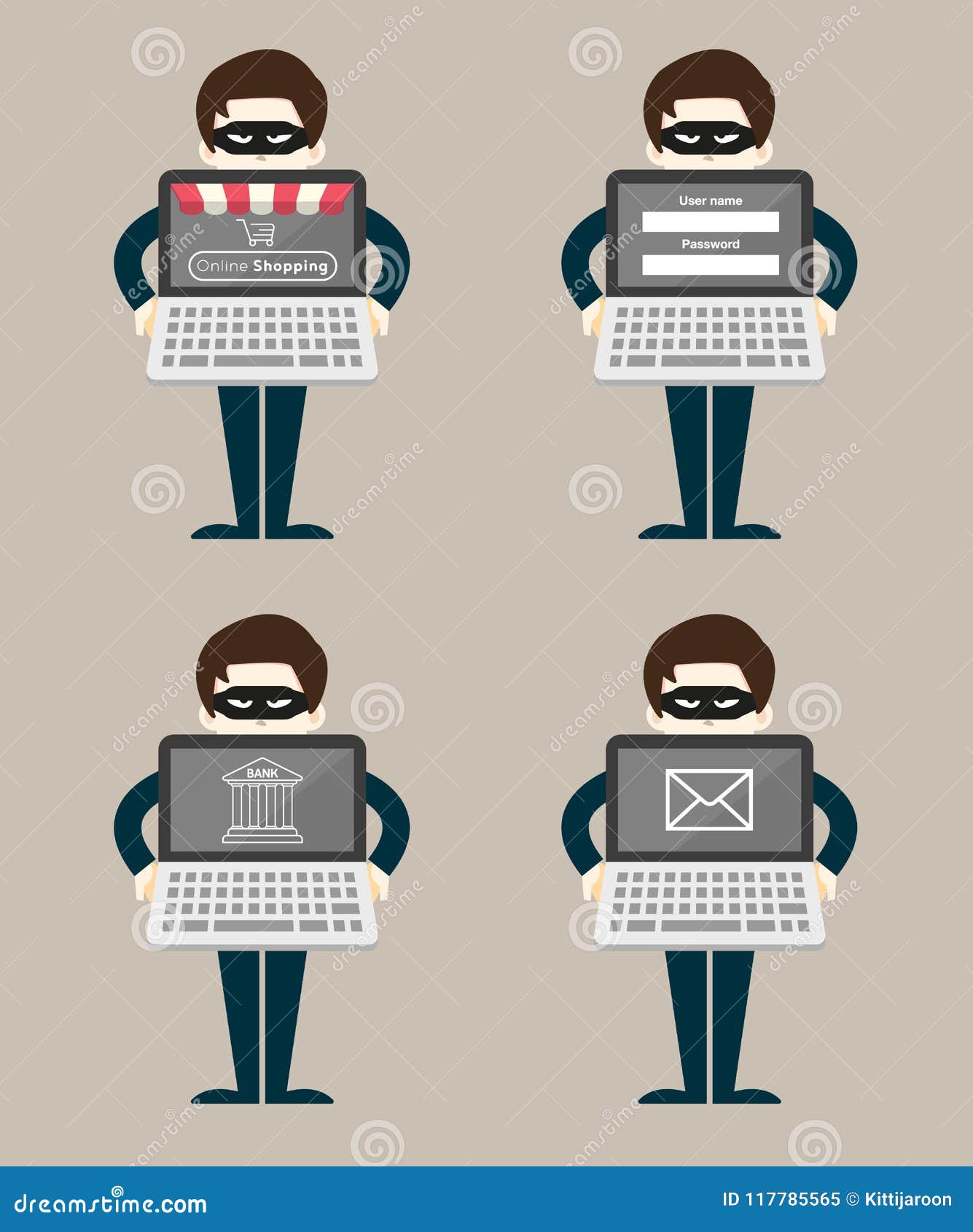 Thief in Concept of Hacking Business Online Stock Vector - Illustration ... Thief in Concept of Hacking Business Online Stock Vector - Illustration ...
