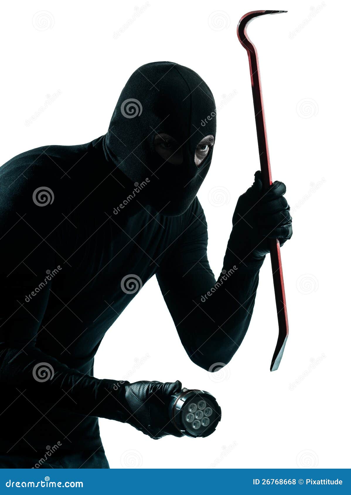 Thief Criminal Burglar Portrait Masked Stock Photo - Image of menace ...