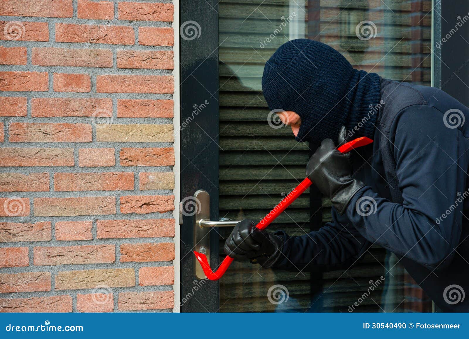 Thief with a crowbar stock photo. Image of burglar, hand - 30540490