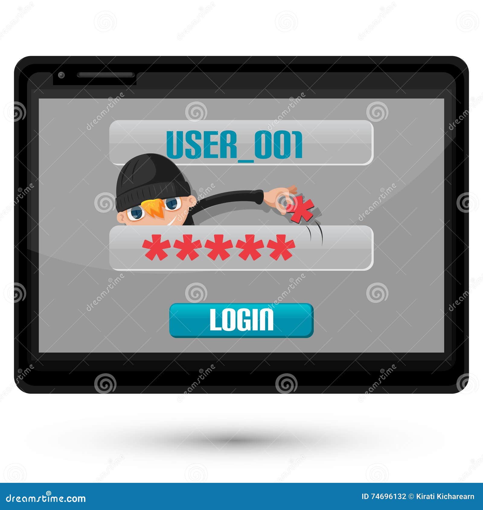 Hacking Password Protection. Password Hacker Hacks Into The Computer ...