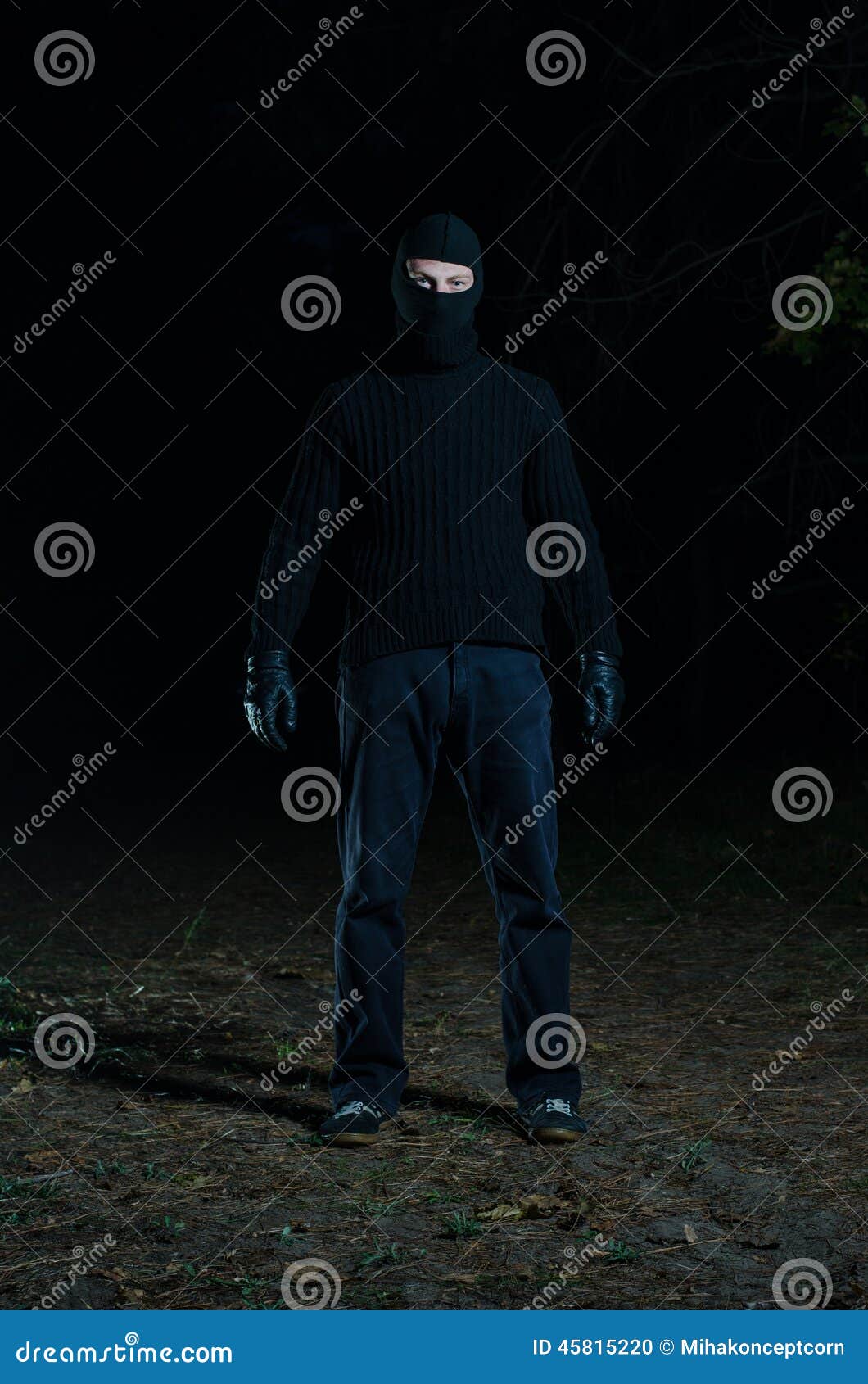 Thief in the dark stock photo. Image of hide, thief, mask - 45815220
