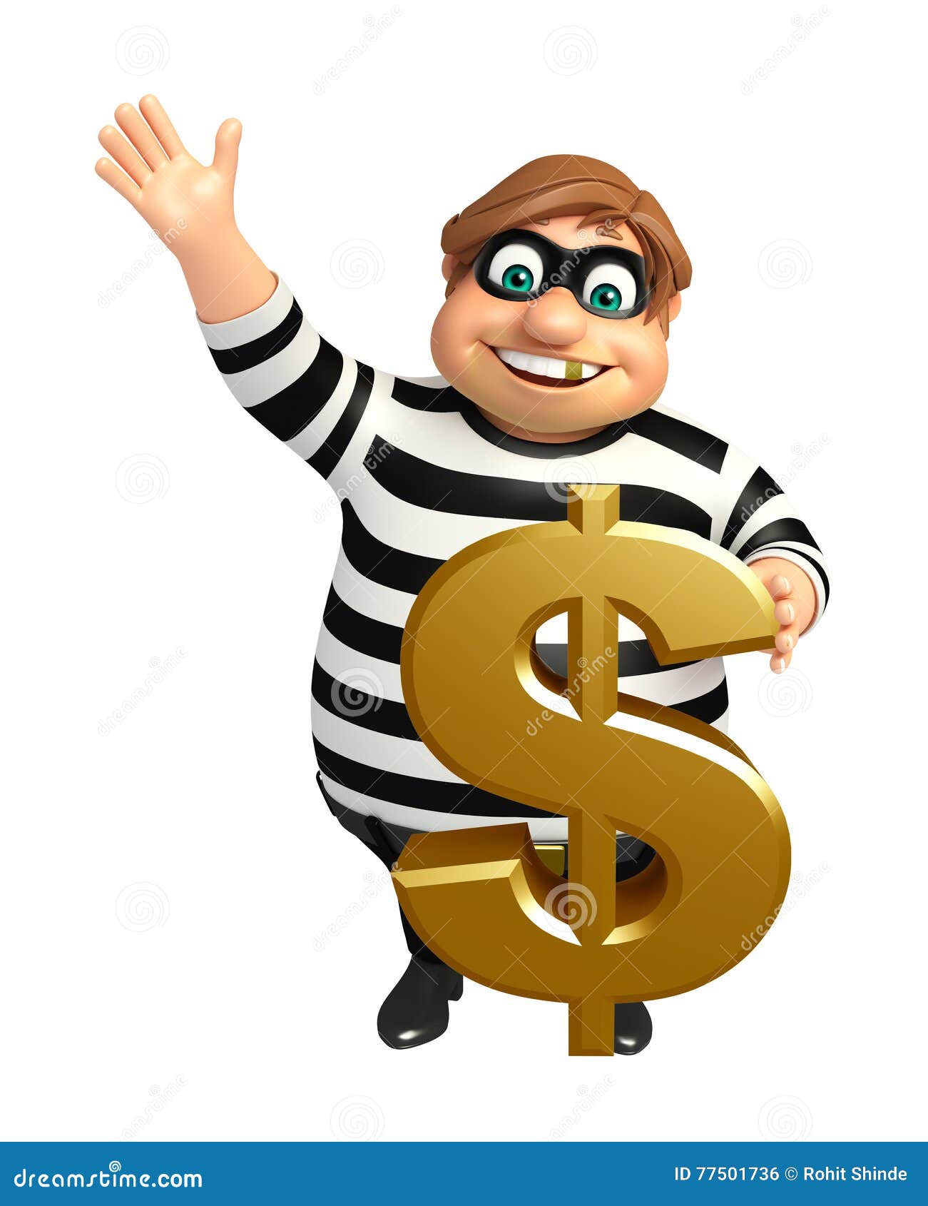 Thief with Dollar sign stock illustration. Illustration of daaku - 77501736