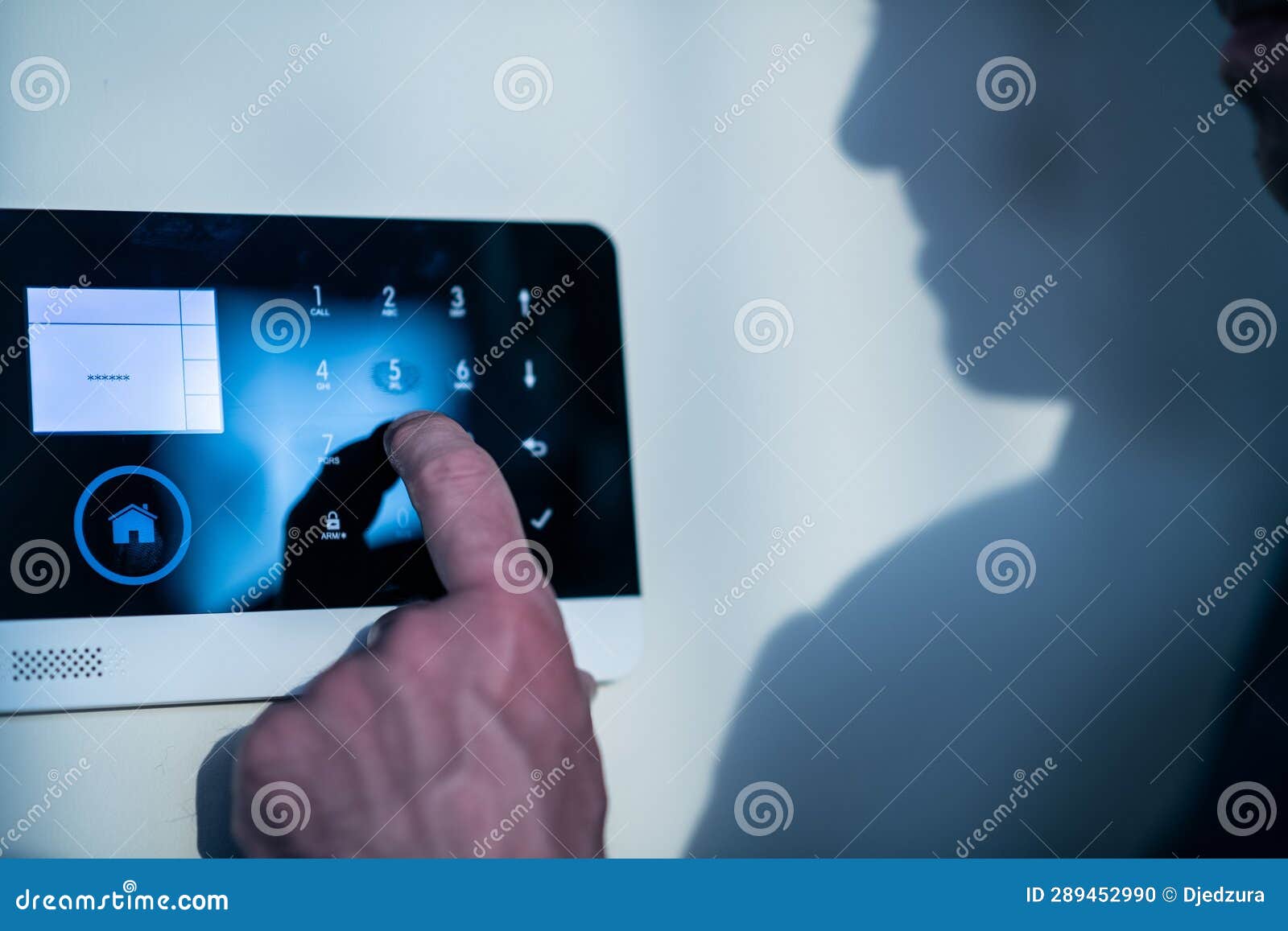 Thief or Electronic Hacker is Trying To Break into an Apartment Secured ...