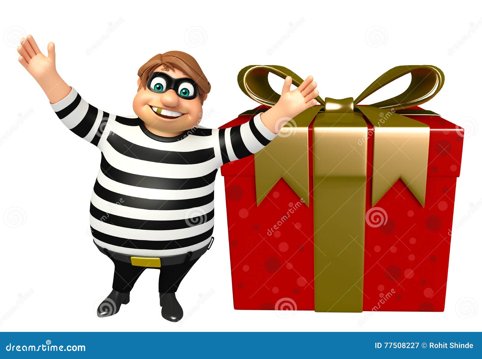 Thief with Gift box stock illustration. Illustration of daaku - 77508227