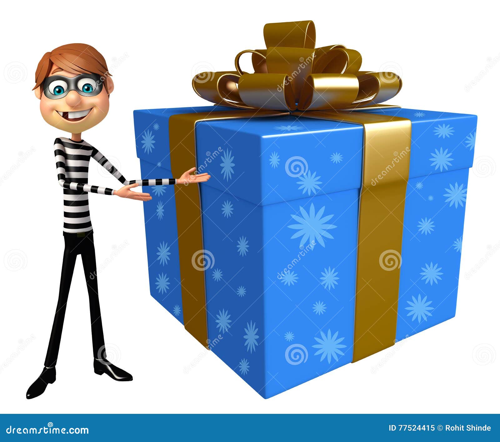 Thief with Gift box stock illustration. Illustration of picker - 77524415