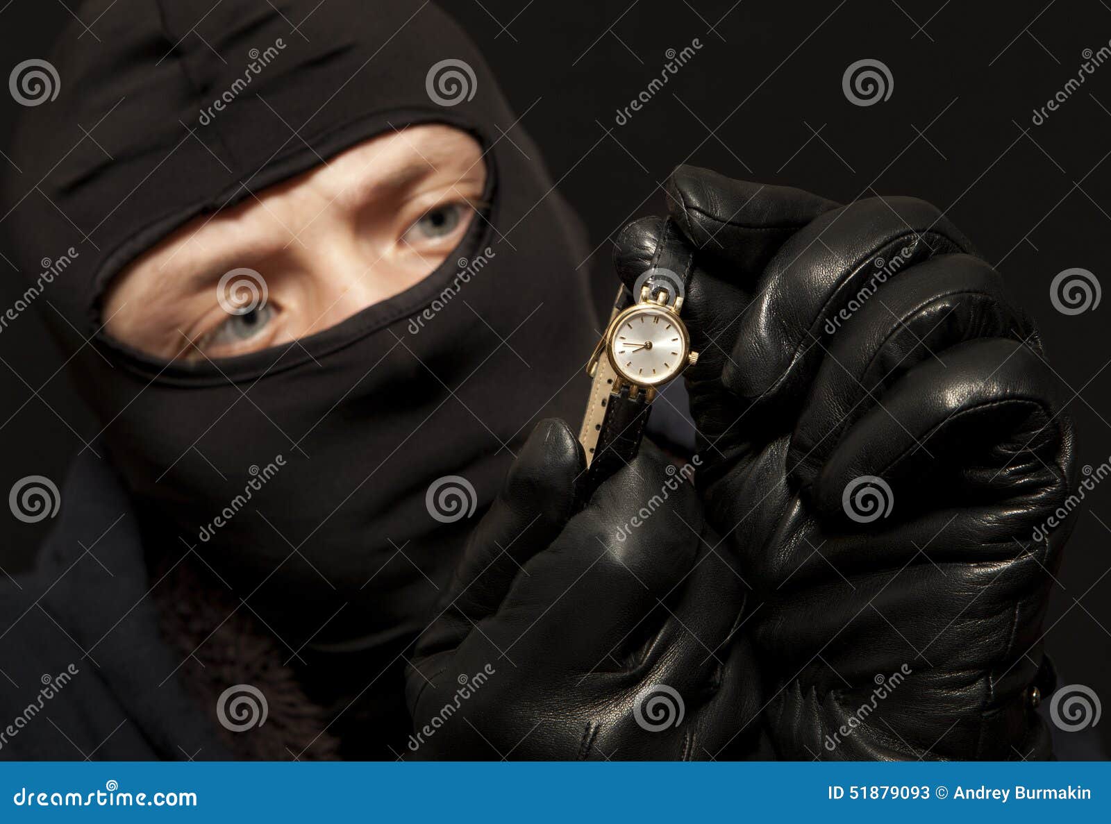 Thief with a golden watch stock image. Image of accessory - 51879093