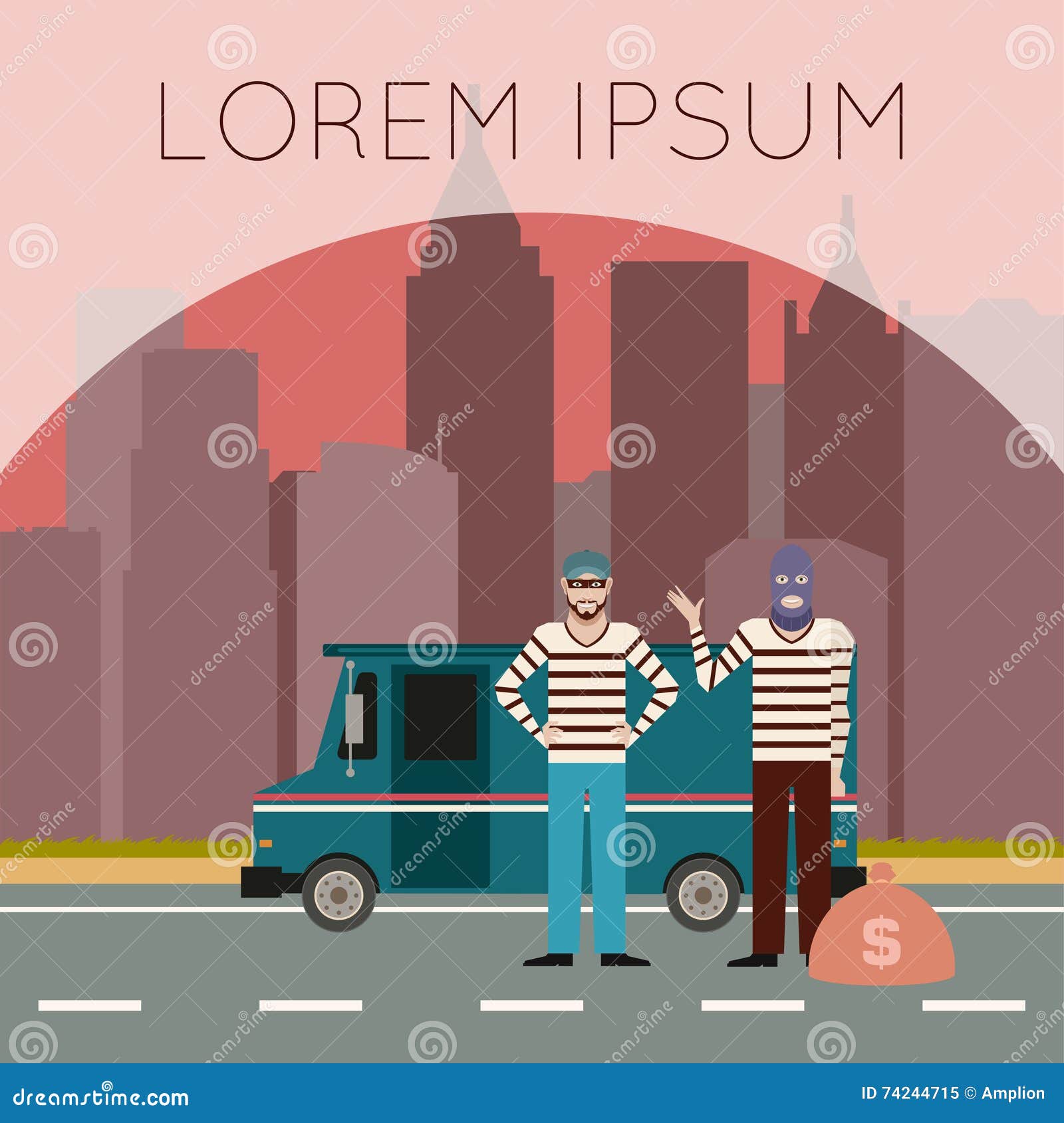 Thief group banner stock vector. Illustration of robber - 74244715