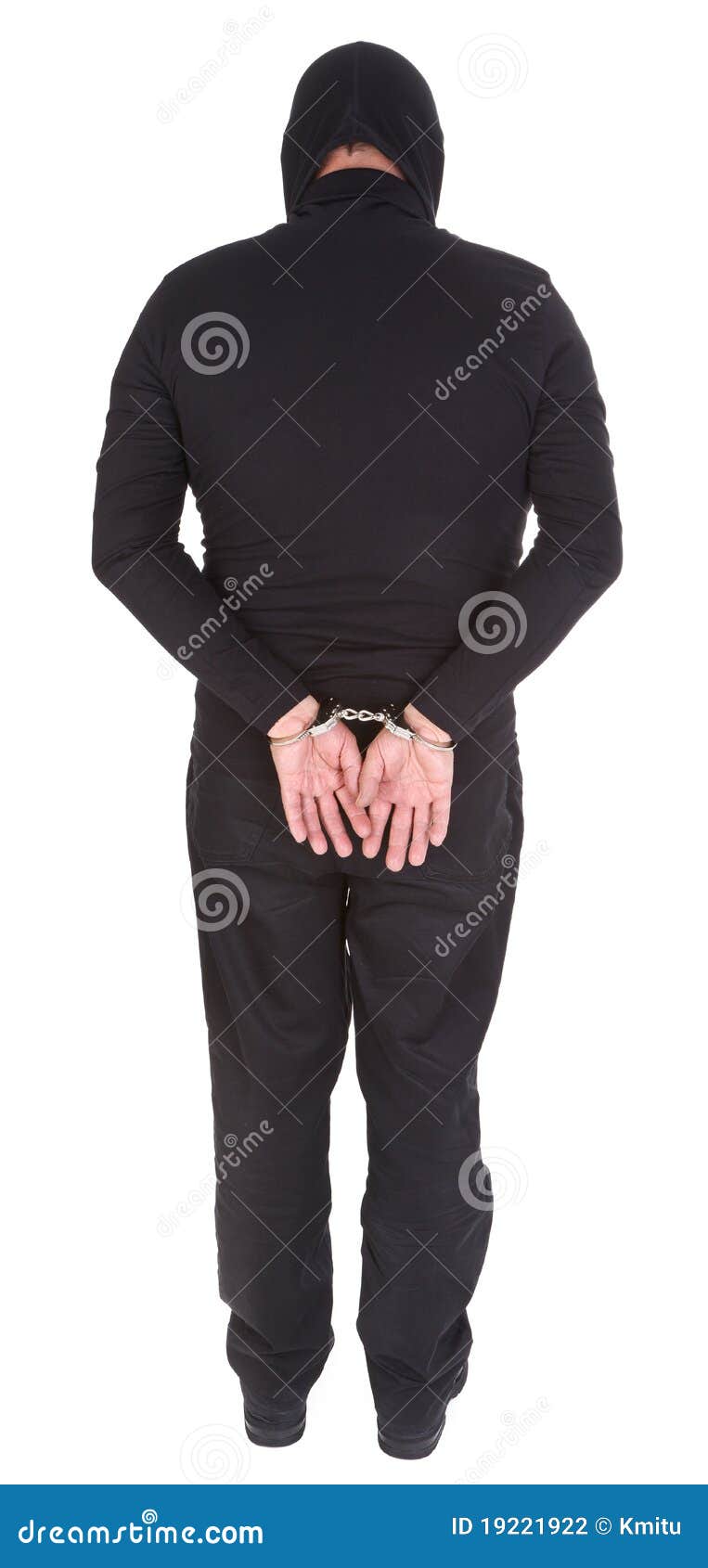 Thief Handcuffed Isolated on White Stock Photo - Image of male, hand ...