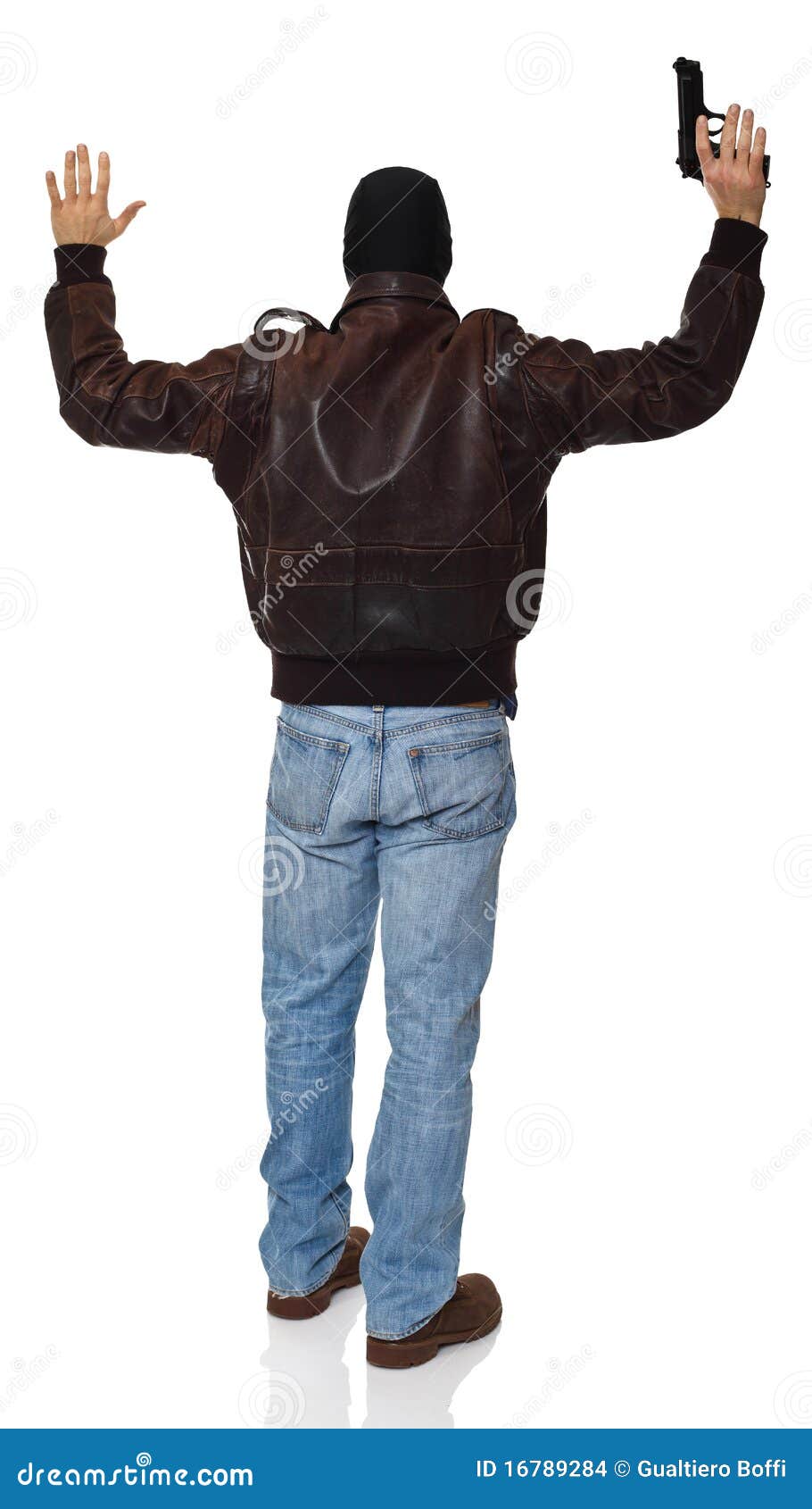 Thief Hands With Gloves Steal A Box Of Goods In A Warehouse In The Dark ...