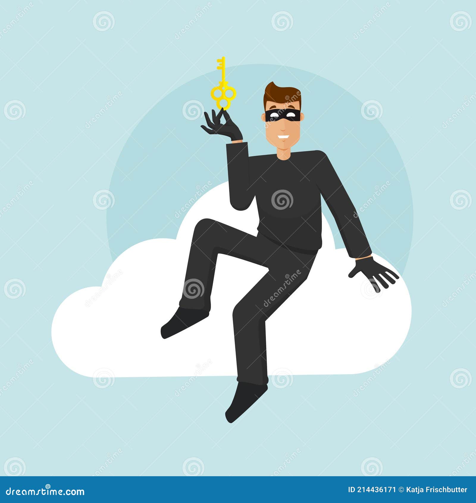 A Thief Breaks Into A Phone And Steals Personal Photos. Cartoon Vector ...