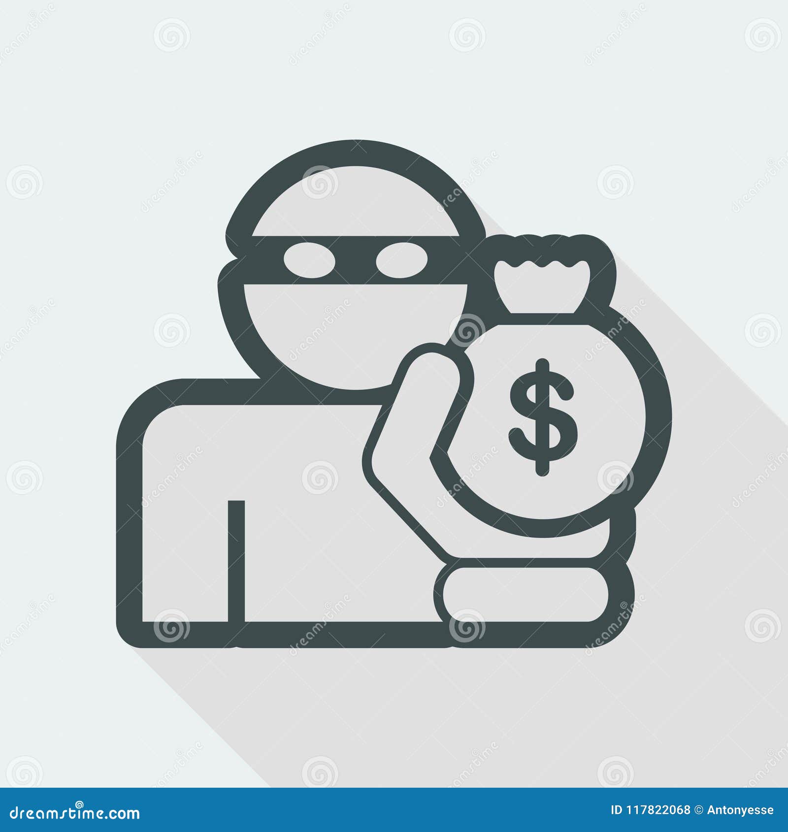 Thief icon stock vector. Illustration of burglary, defend - 117822068