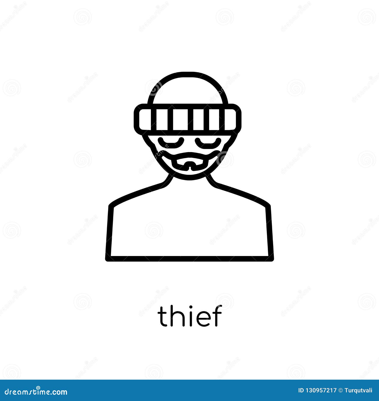 Thief Icon. Trendy Modern Flat Linear Vector Thief Icon on White Stock ...