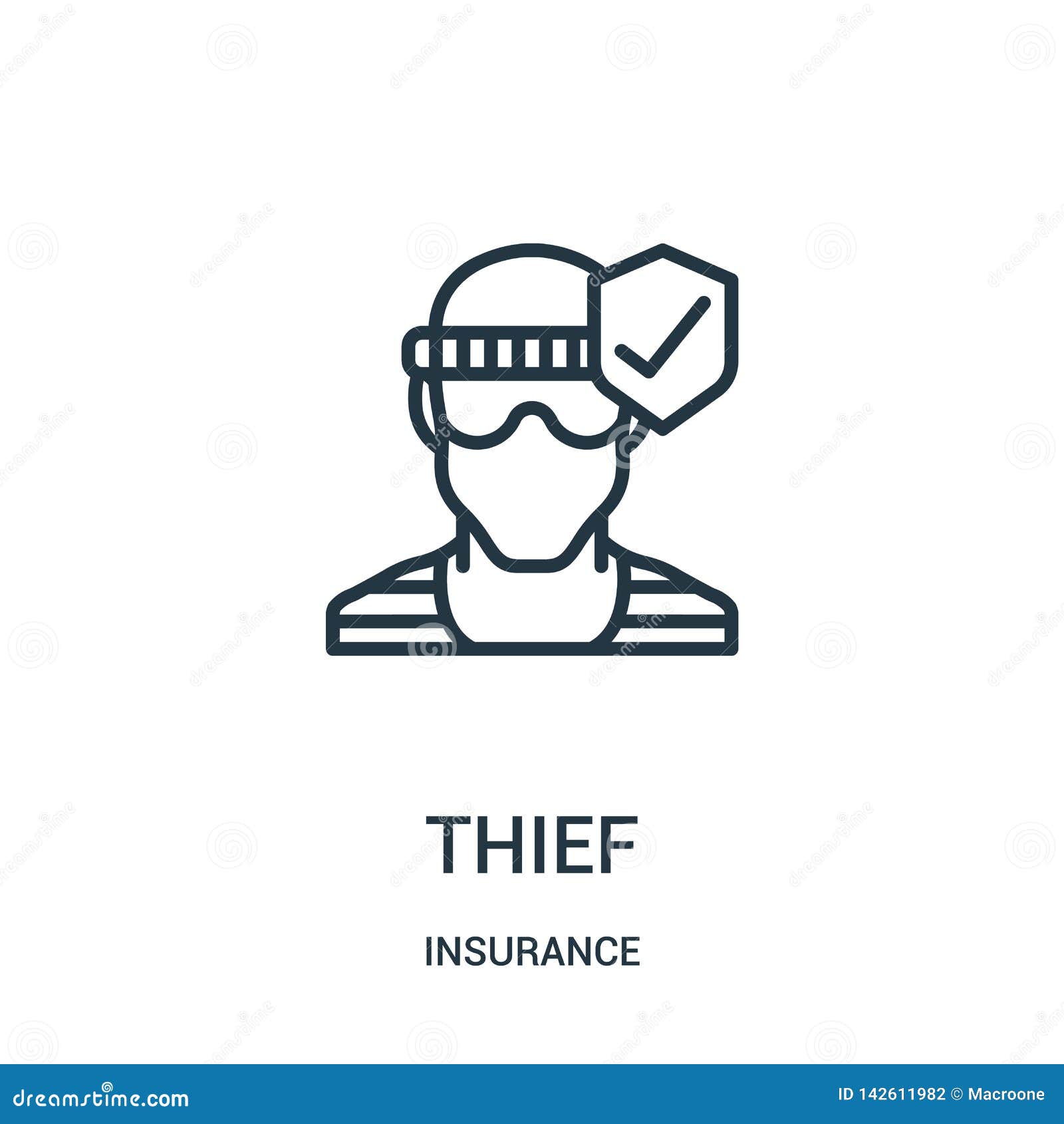 Thief Icon Vector from Insurance Collection. Thin Line Thief Outline ...