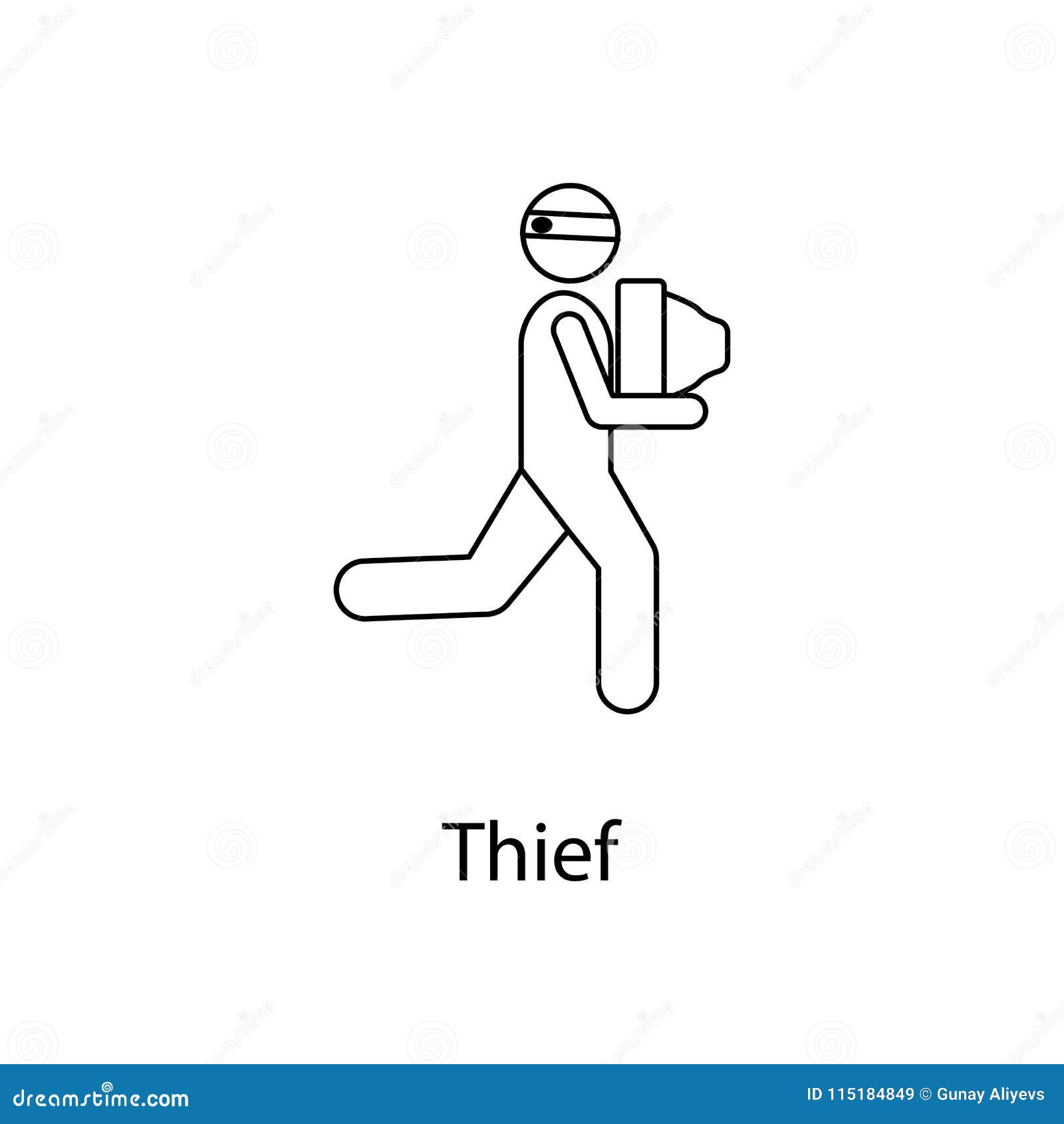 Thief Illustration. Element of a Person Carries for Mobile Concept and ...
