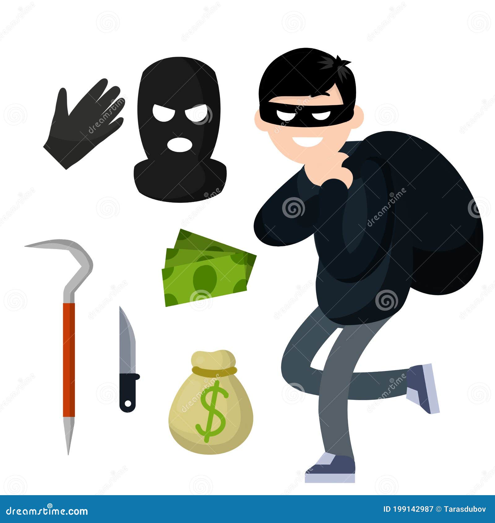 Robber Black Icon, Vector Sign On Isolated Background. Robber Concept ...