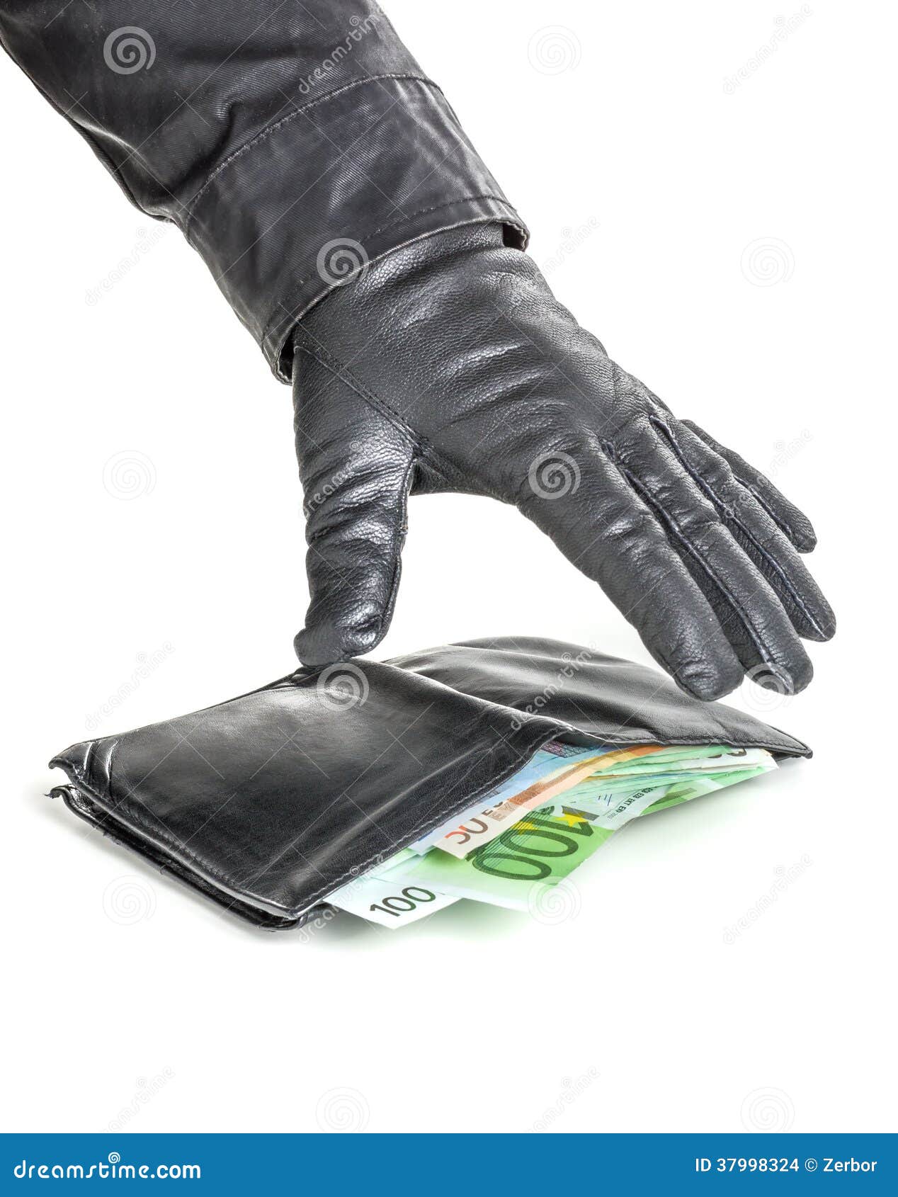 Thief with Leather Glove is Reaching for a Wallet Stock Photo - Image ...