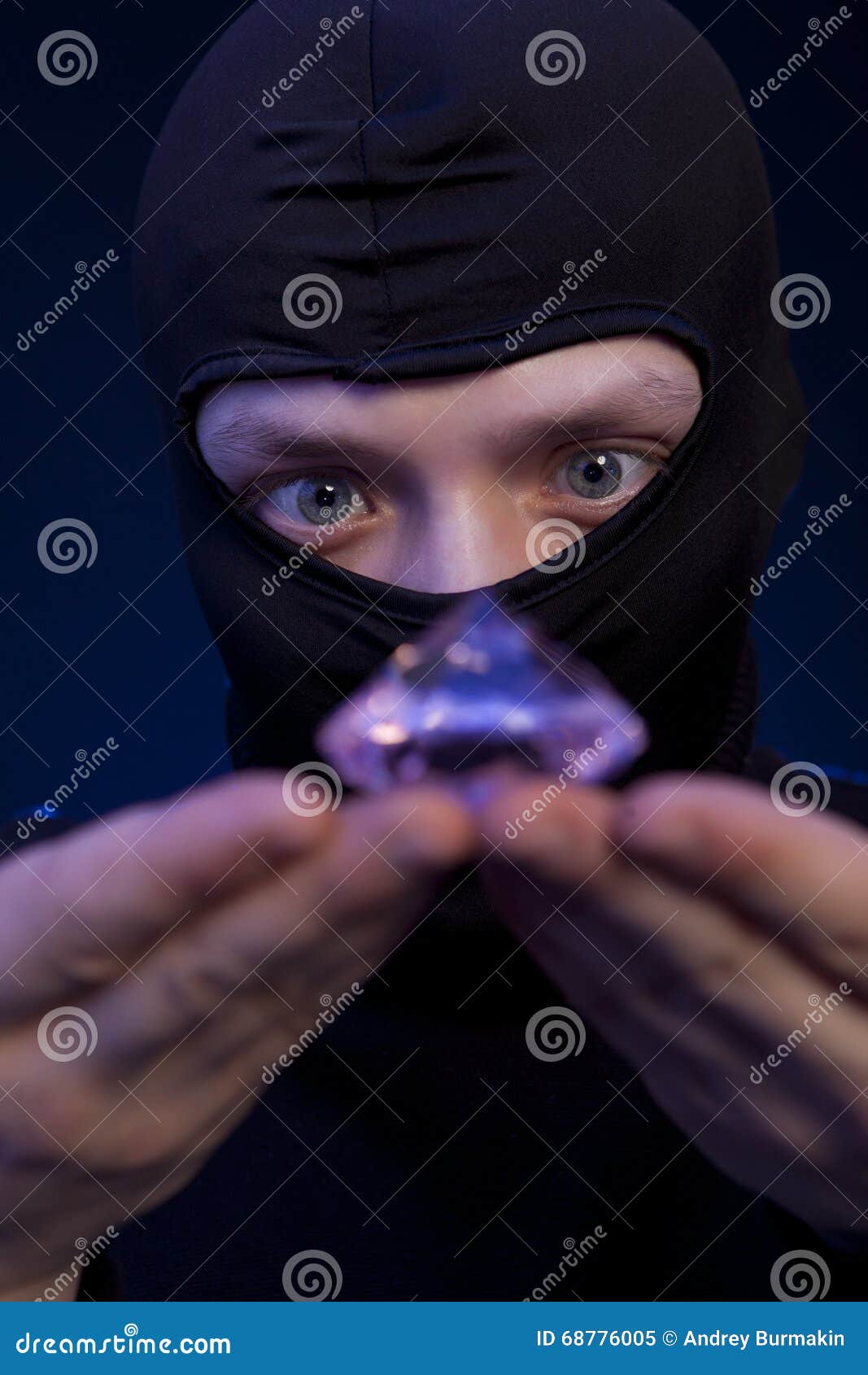 Thief. Man in Black Mask with a Big Emerald Stock Image - Image of ...