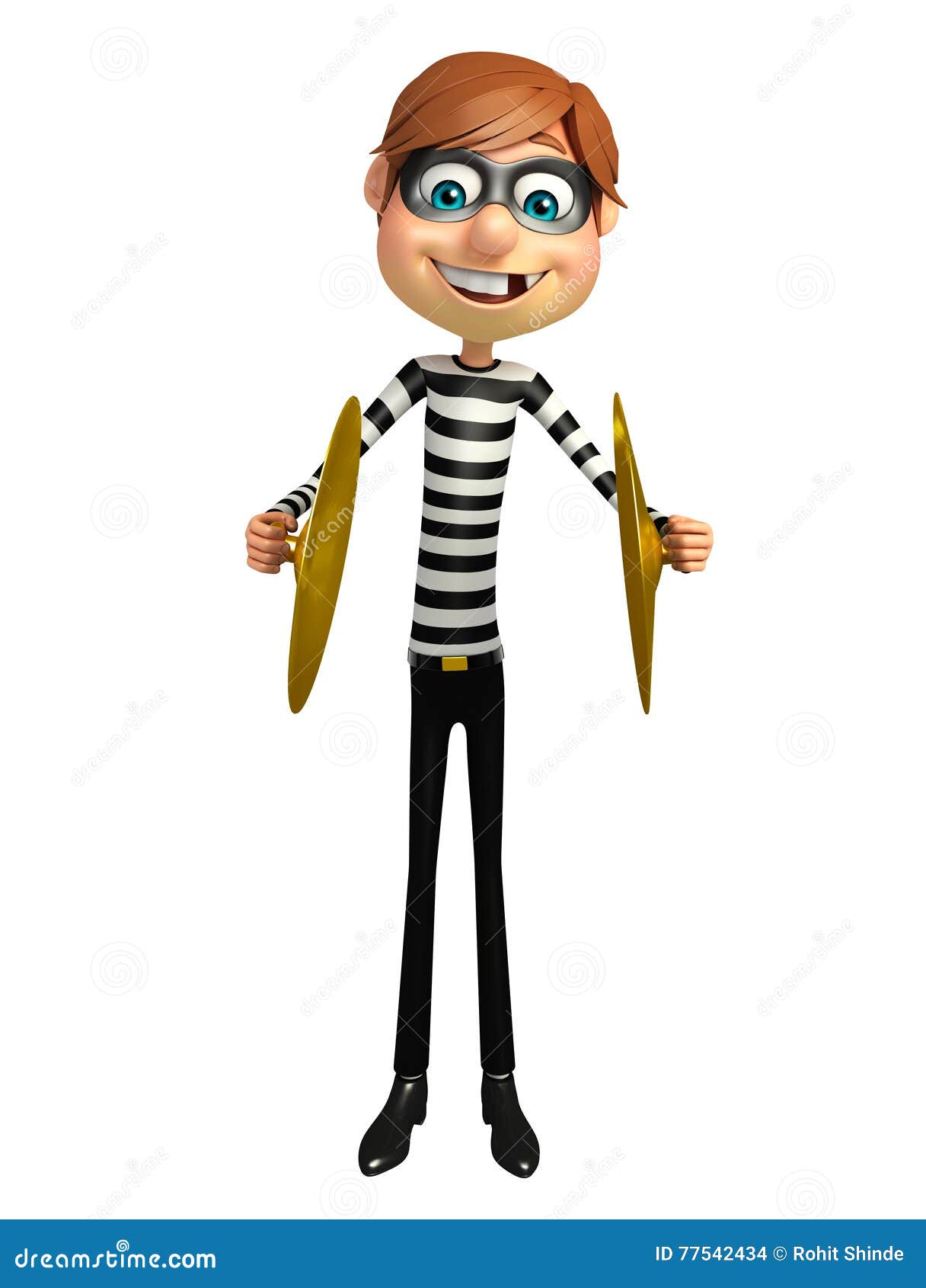 Thief with Musical Instrument Stock Illustration - Illustration of ...