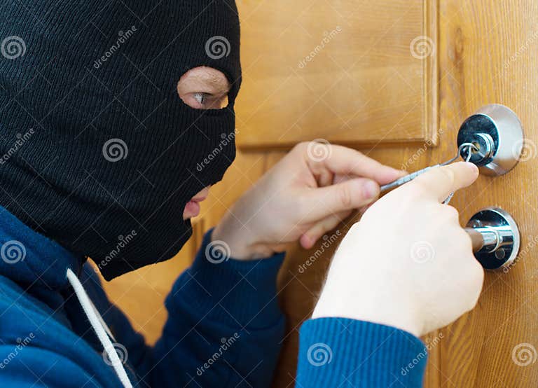 Thief. stock photo. Image of house, lockpick, open, damage - 70728930