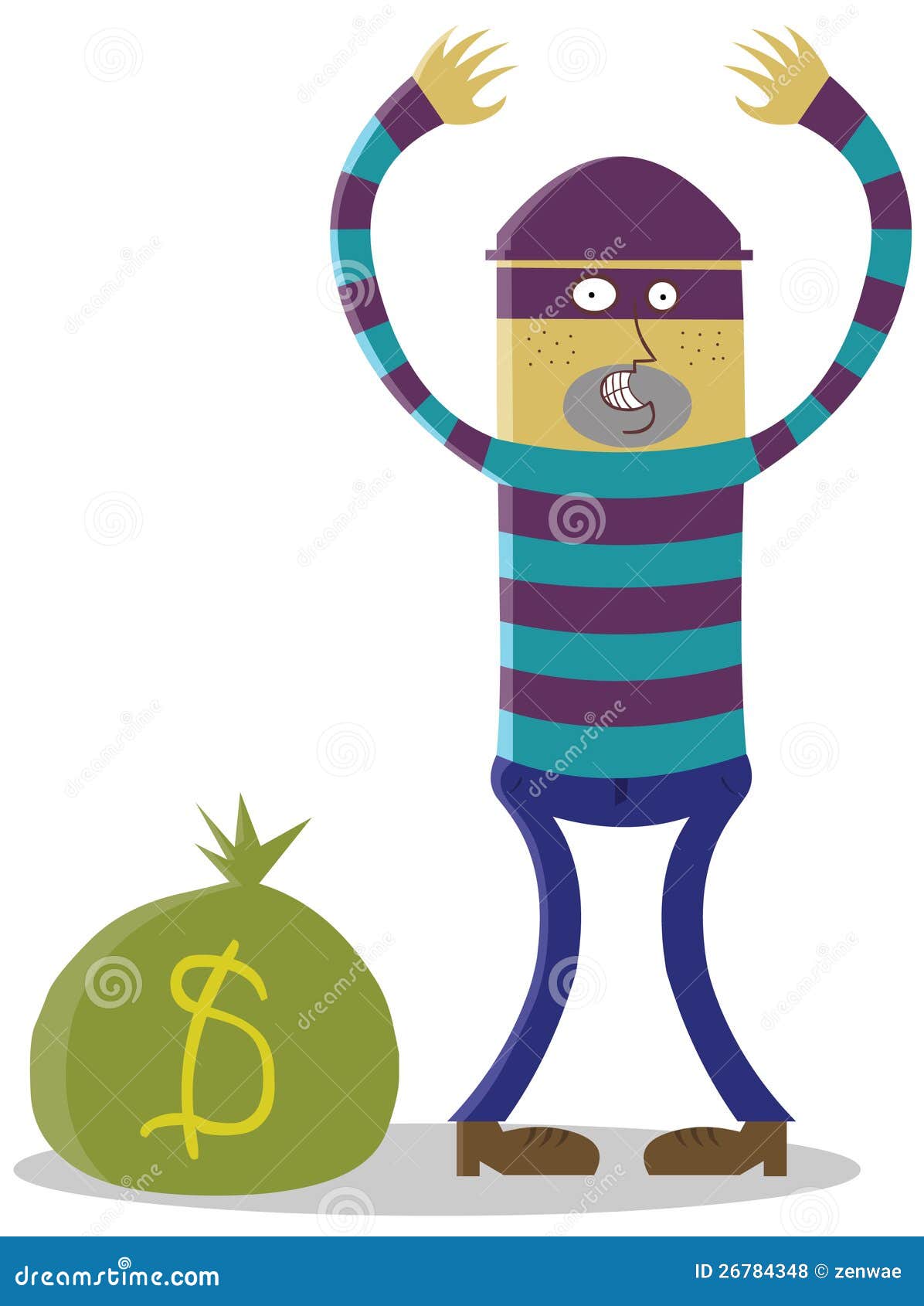 Thief - Put your hands up stock vector. Illustration of surrendering ...