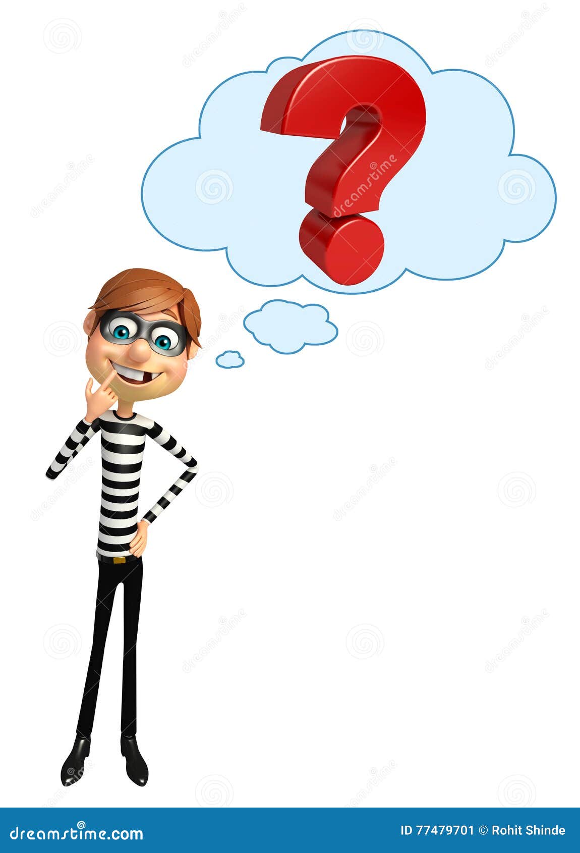 Thief with Question Mark Sign Stock Illustration - Illustration of ...