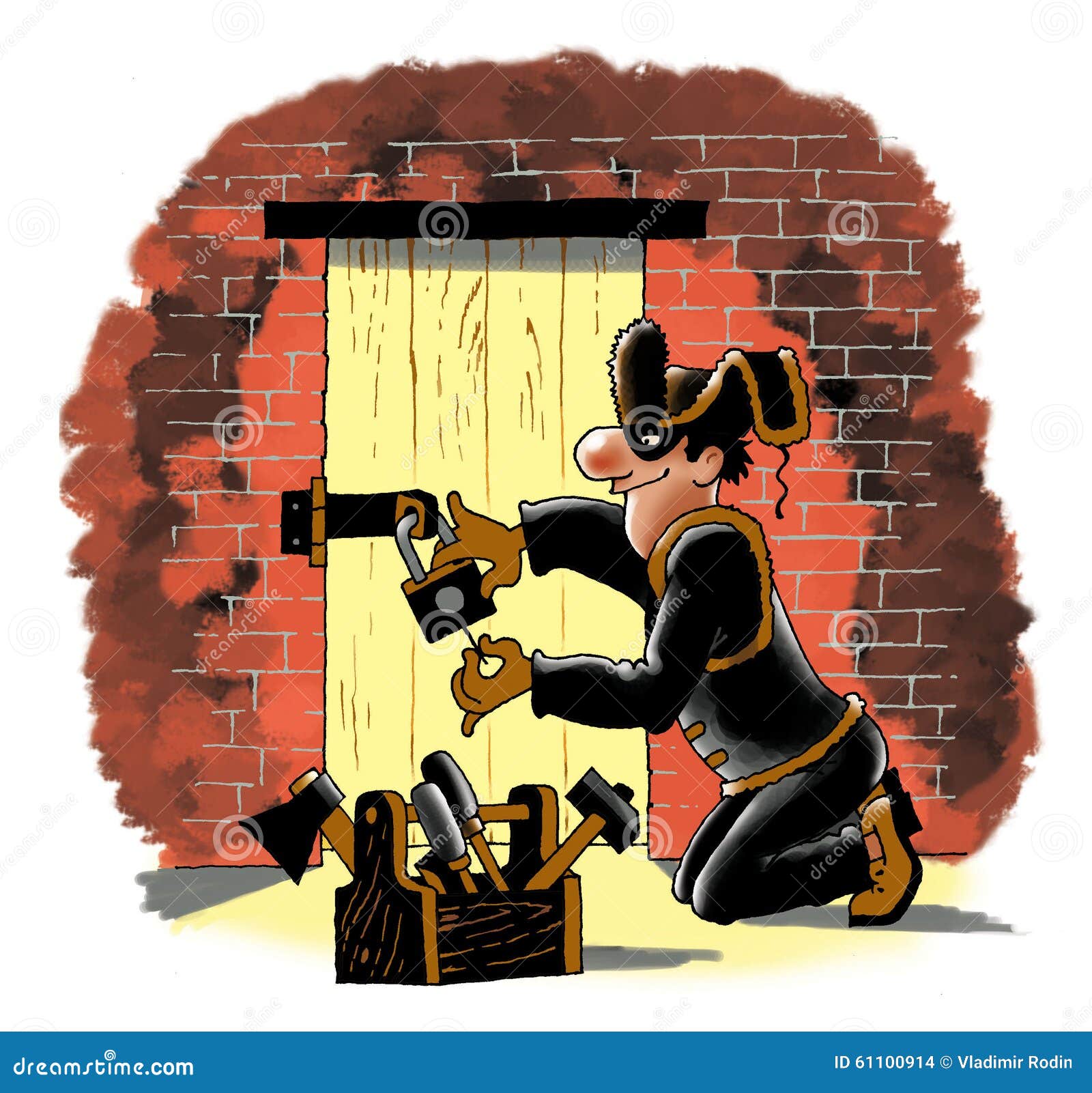 Thief Robber Mask Night Tools Stock Illustration - Illustration of ...