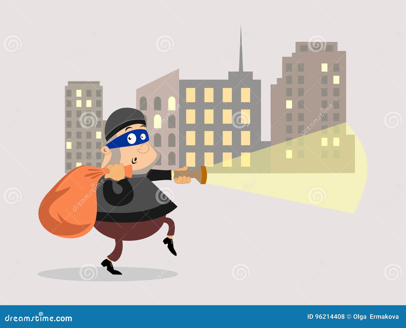 Thief. Robbery. Thief with Bag of Money Stock Vector - Illustration of ...