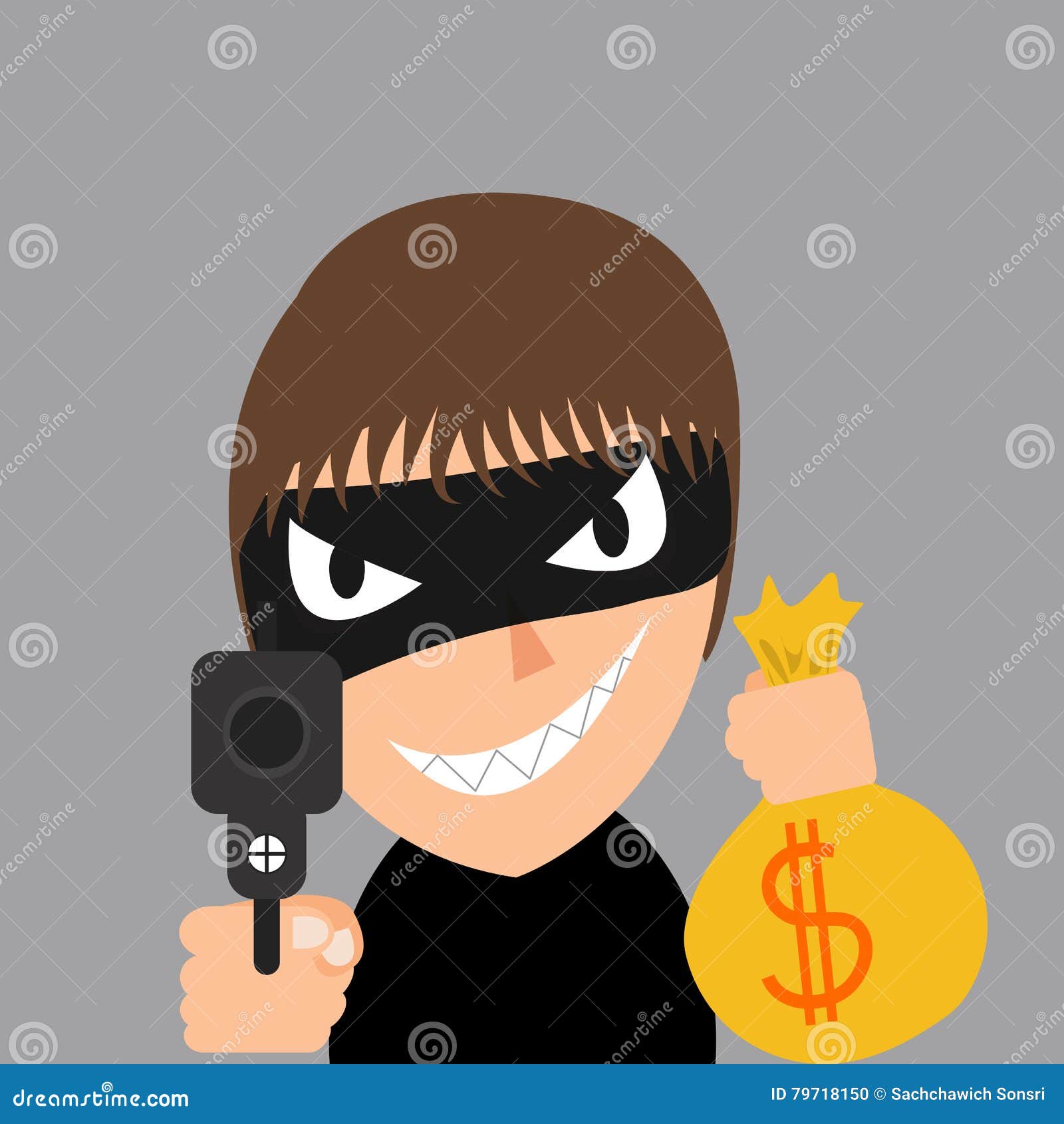 Thief is robbing stock illustration. Illustration of robber - 79718150