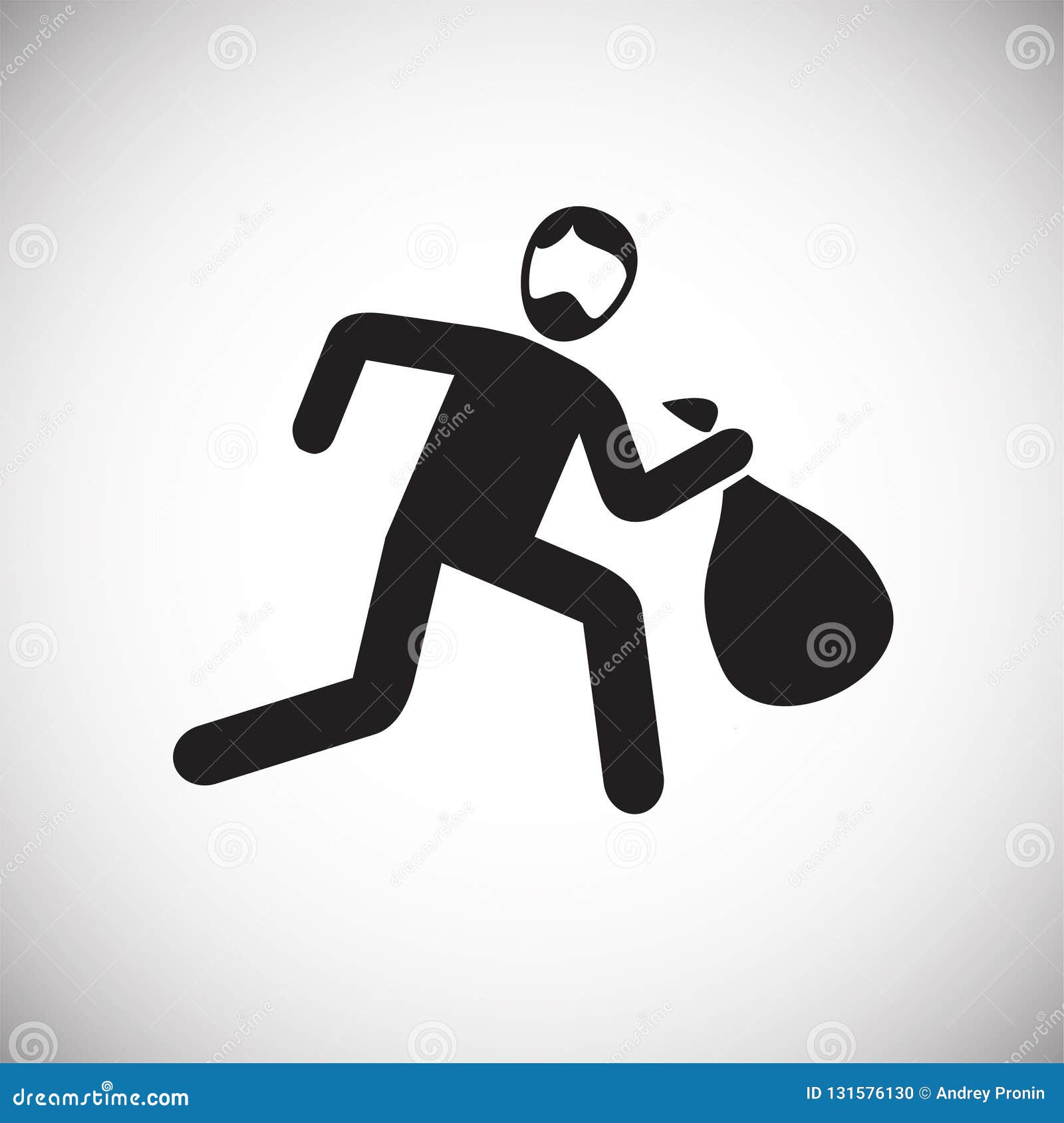 Thief Running on White Background Stock Vector - Illustration of ...