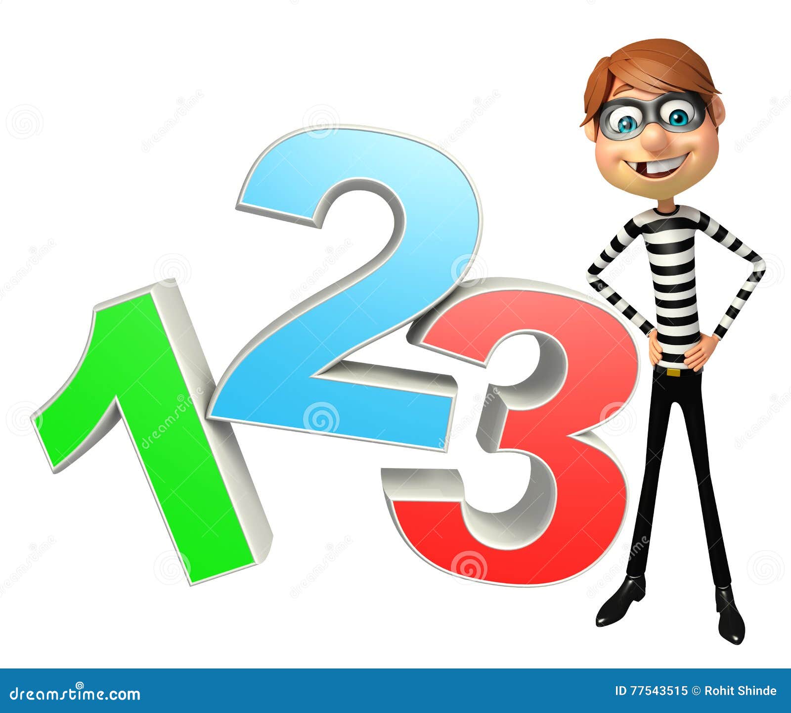 Thief with 123 Sign stock illustration. Illustration of protection ...