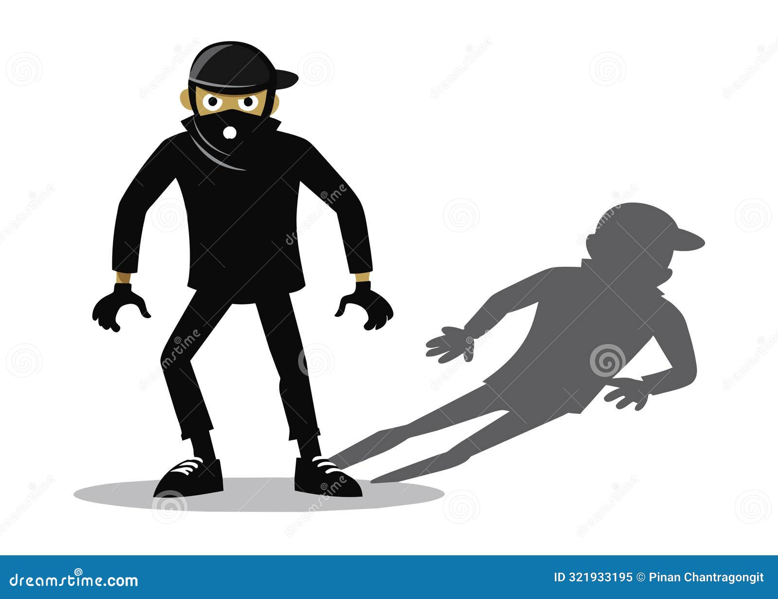 Thief Silhouette and Shadow-003 Stock Vector - Illustration of criminal, crime: 321933195