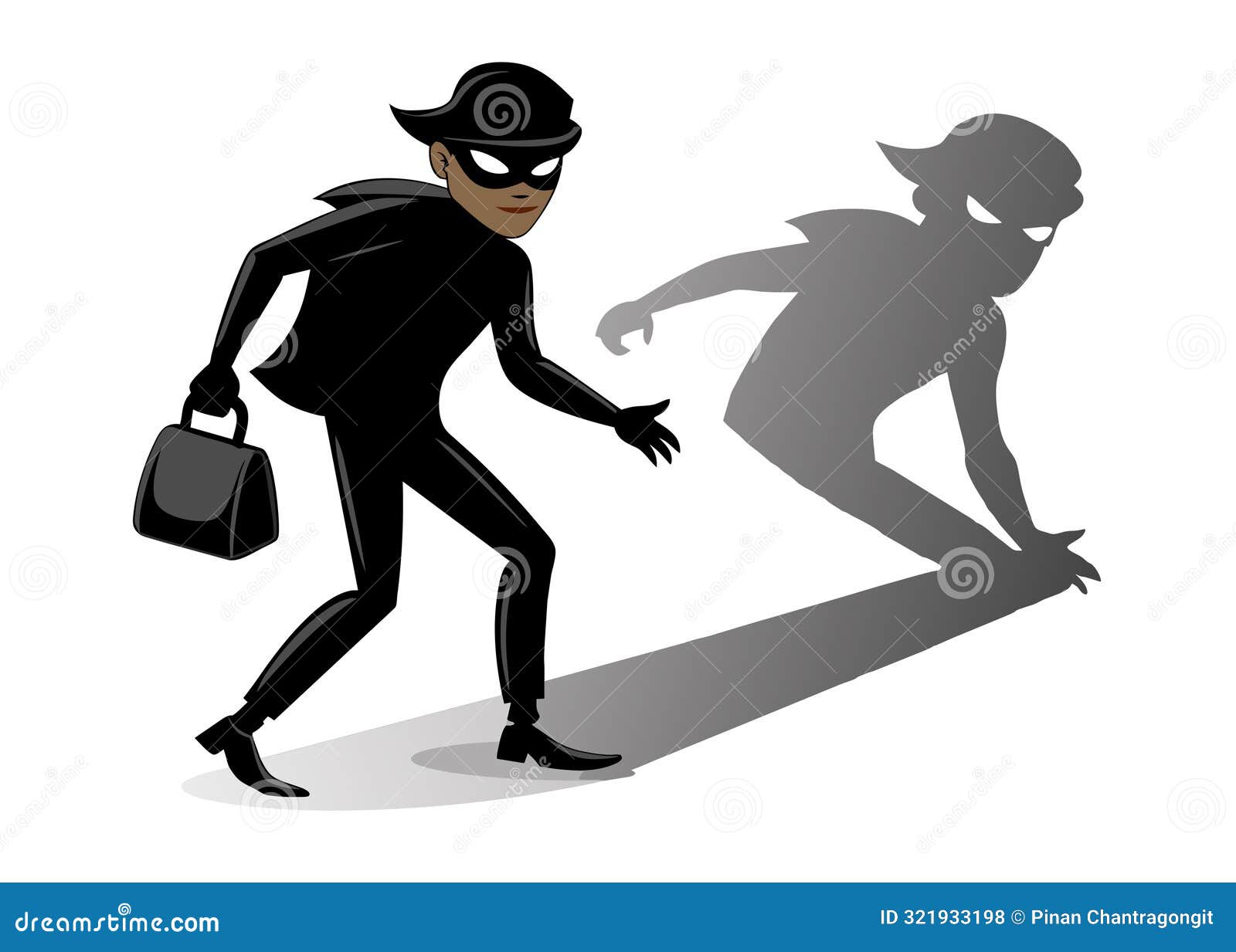 Thief Silhouette and Shadow-004 Stock Vector - Illustration of secrecy ...