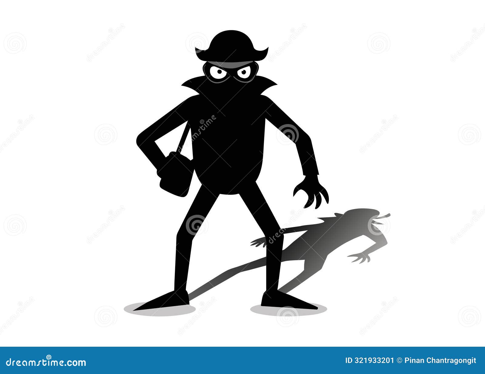 Thief Silhouette and Shadow-006 Stock Vector - Illustration of covert ...