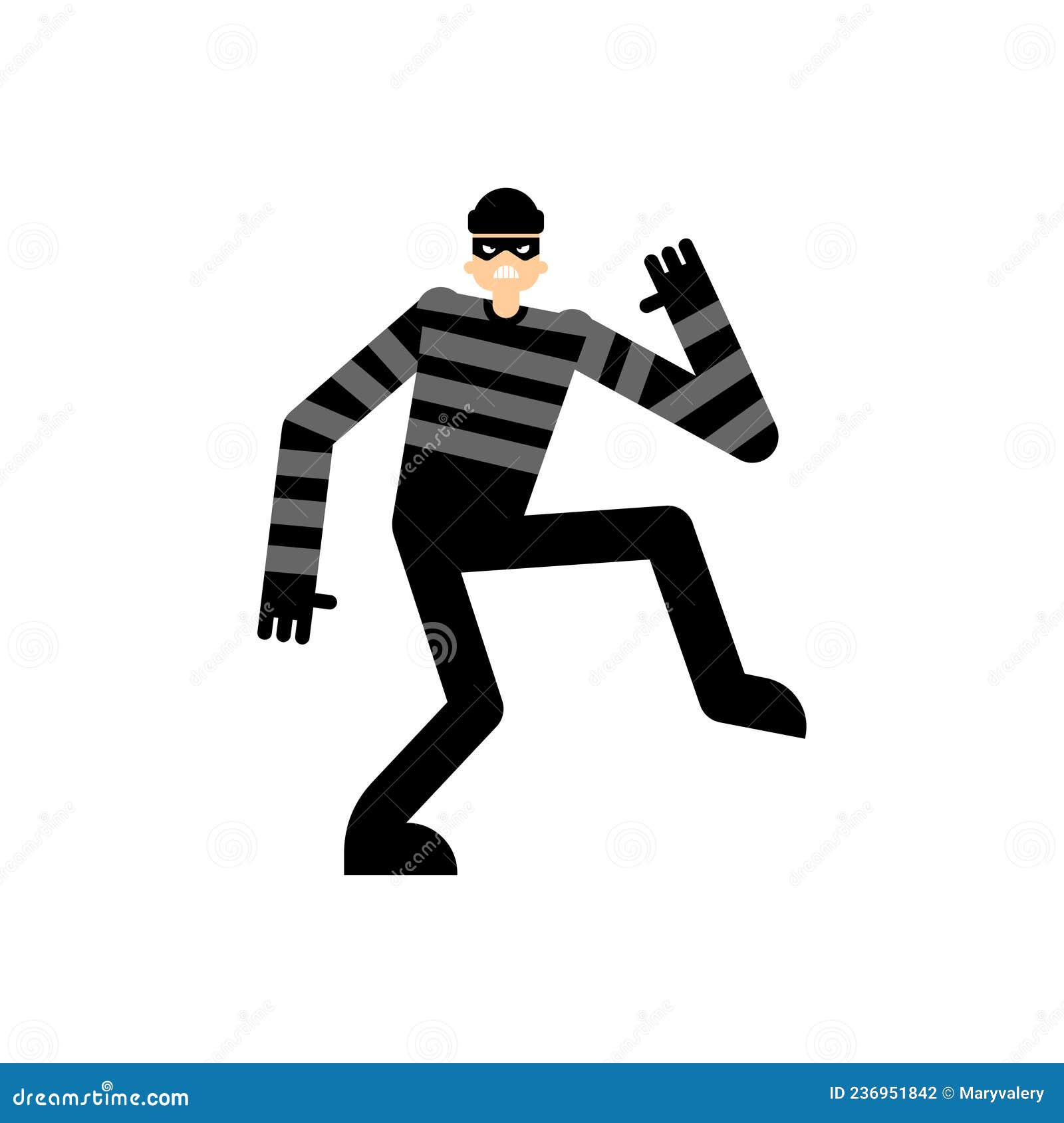 Thief Sneaks Isolated. Robber is Sneaking Stock Vector - Illustration ...