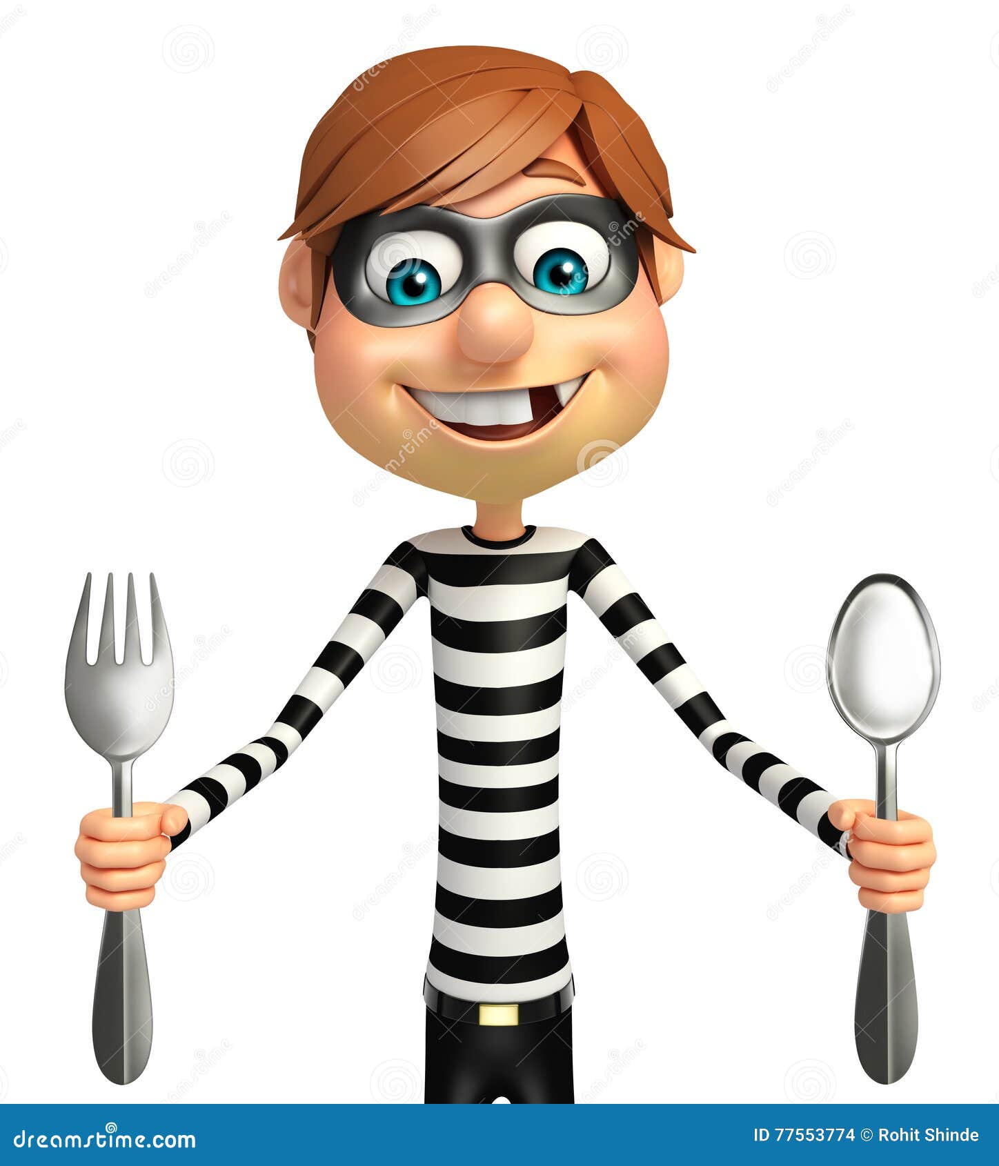 Thief with Spoons stock illustration. Illustration of pillage - 77553774
