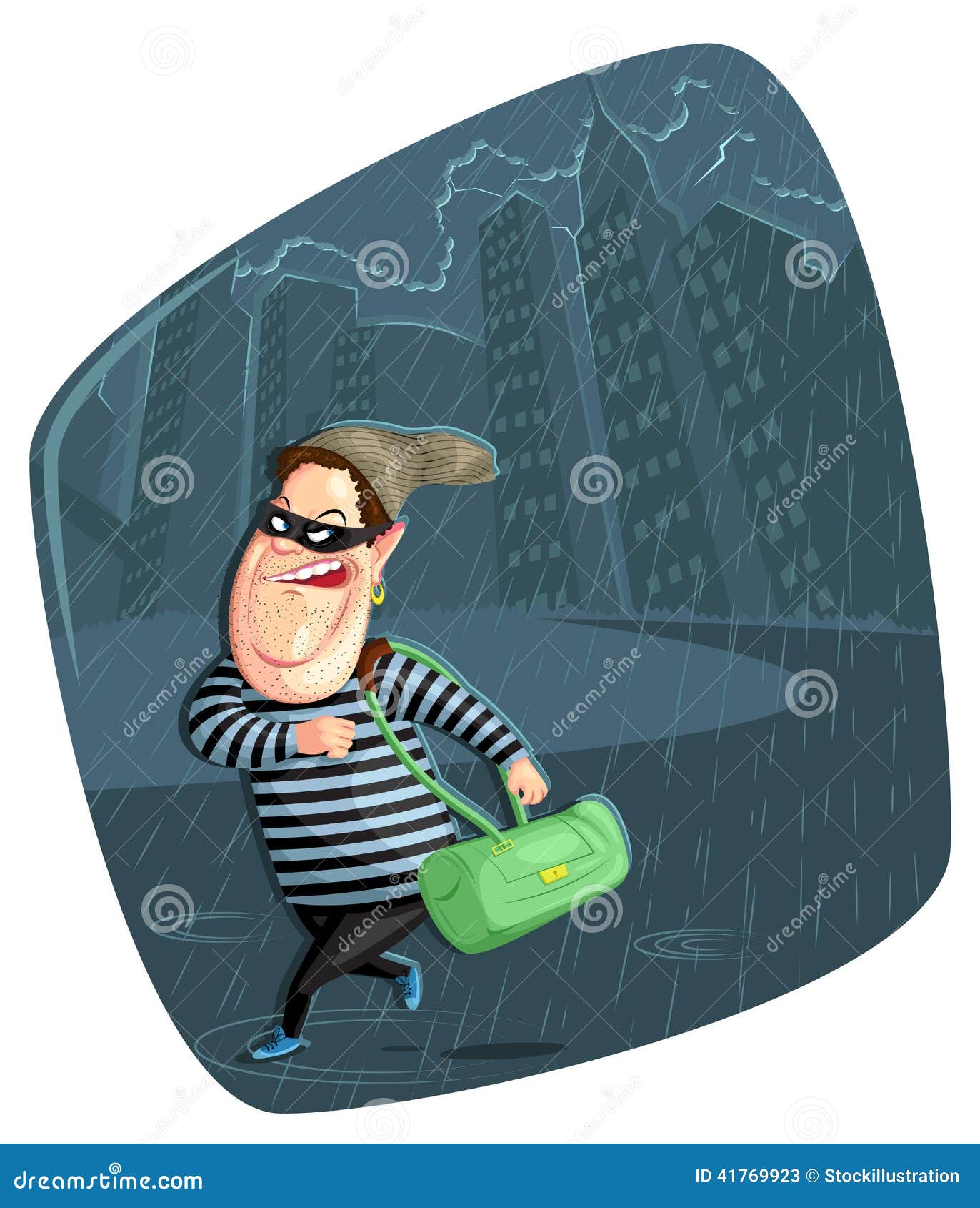 Thief stealing bag stock vector. Illustration of pickpocketing - 41769923