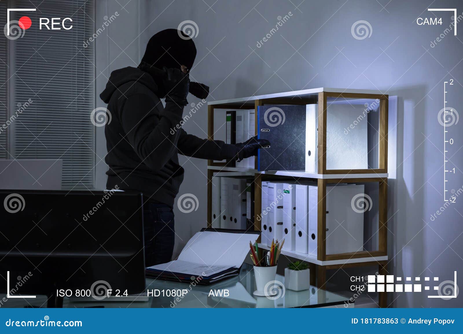 Thief Stealing File from Shelf Stock Image - Image of illegal, burglary ...