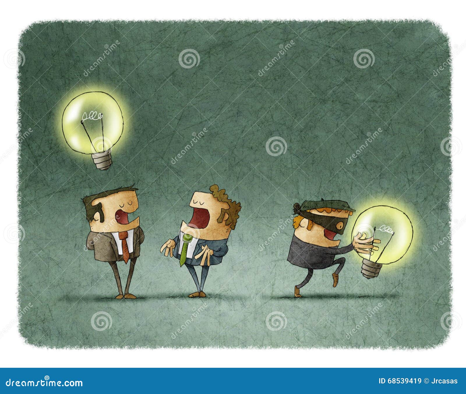 Thief Stealing Idea from Businessman Stock Illustration - Illustration ...