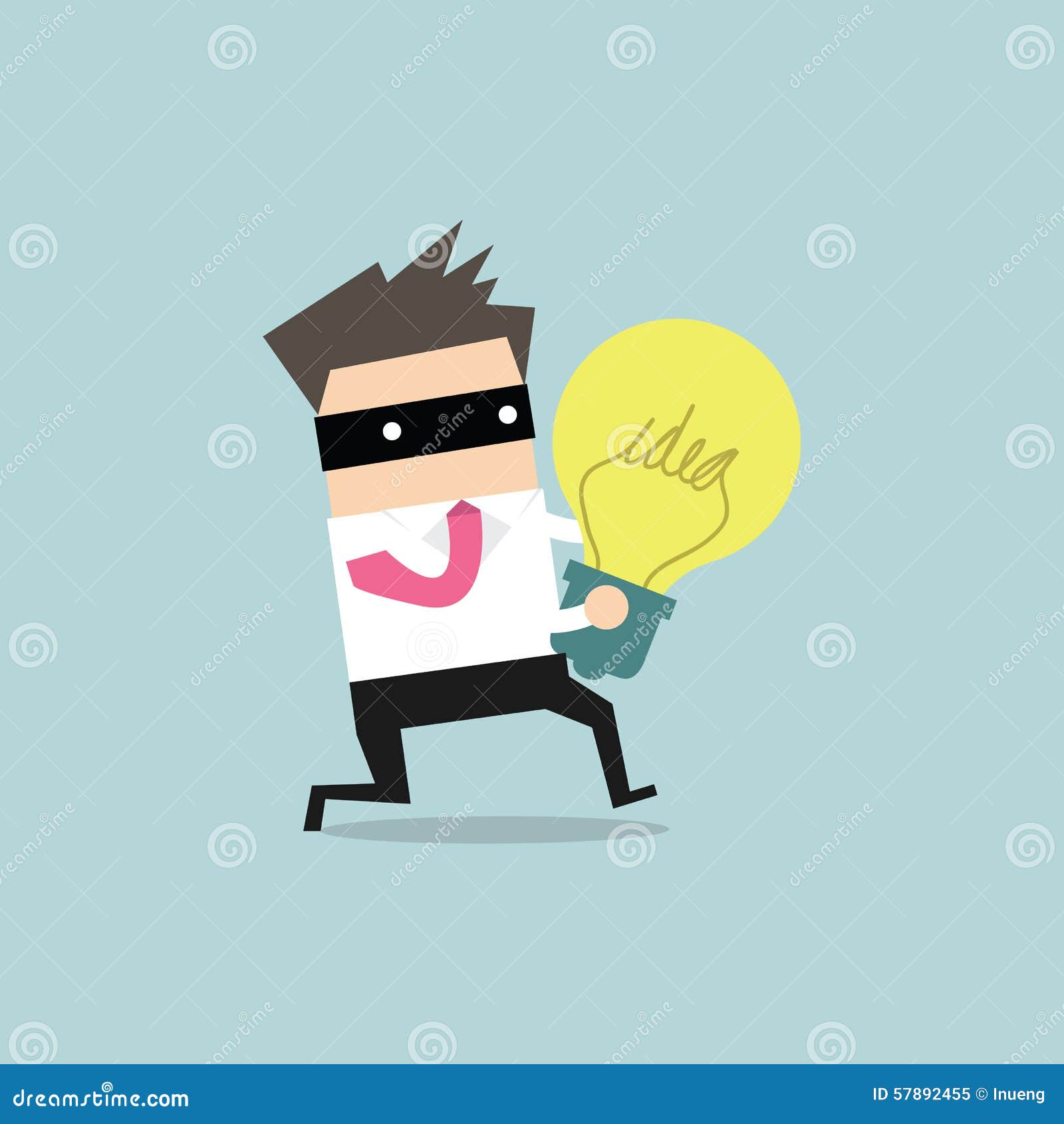 Thief Stealing Idea Businessman Stock Vector - Illustration of ...