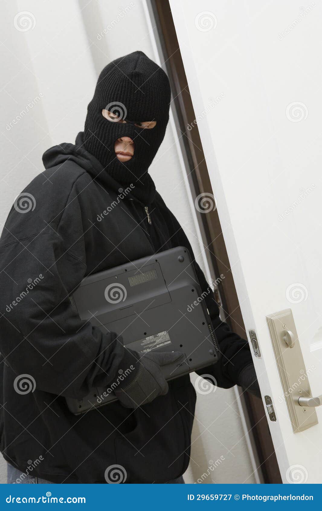 Thief Stealing Laptop stock image. Image of offense, people - 29659727
